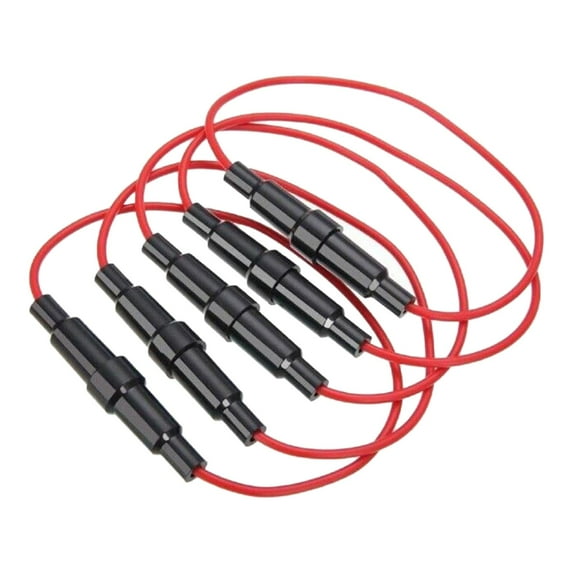Tnarru 5 Pieces Fuse Holder 5x20mm Waterproof Durable 10A Black 7 ...