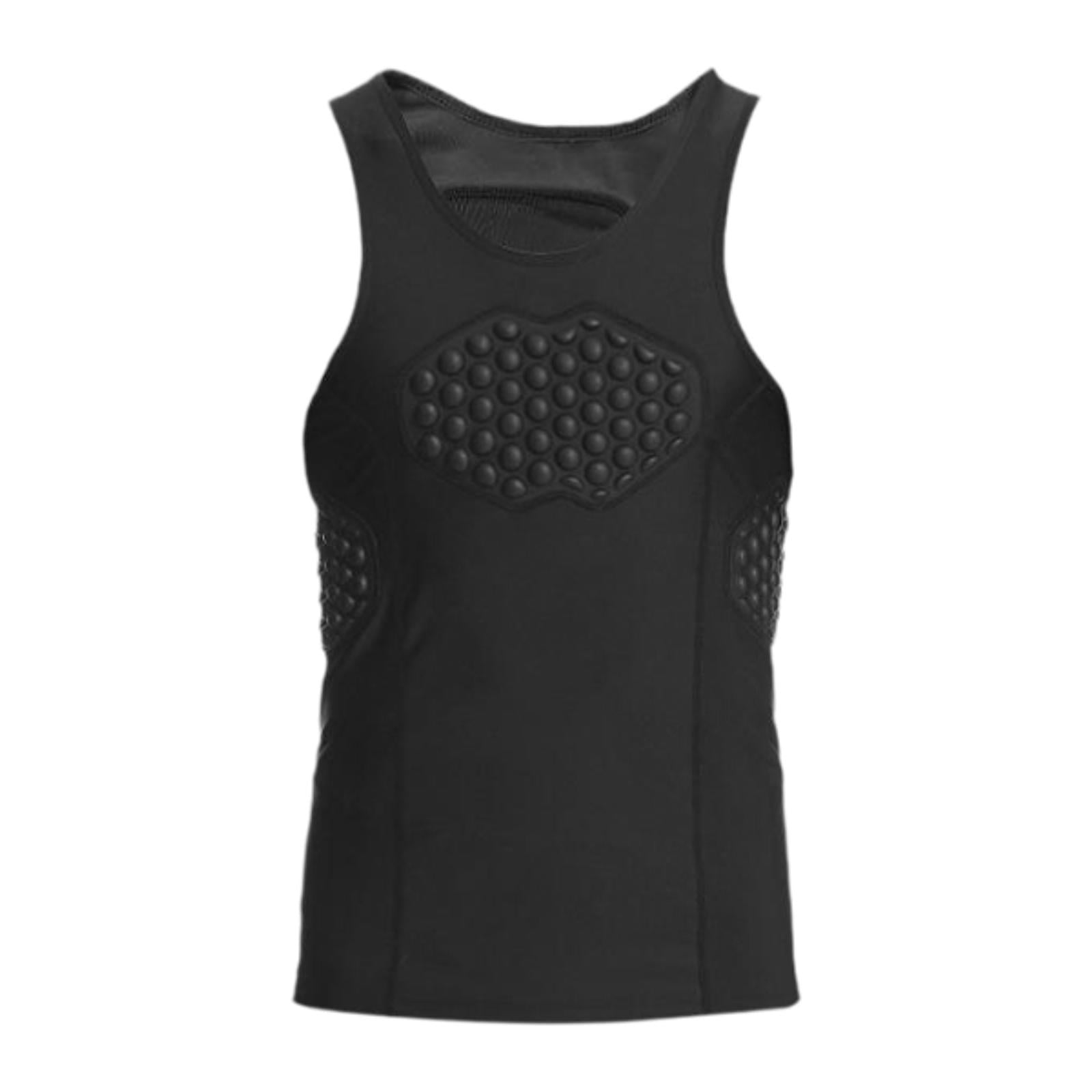 Tnarru Mens Padded Vest,Chest Rib Protector Vest Breathable Quick ...