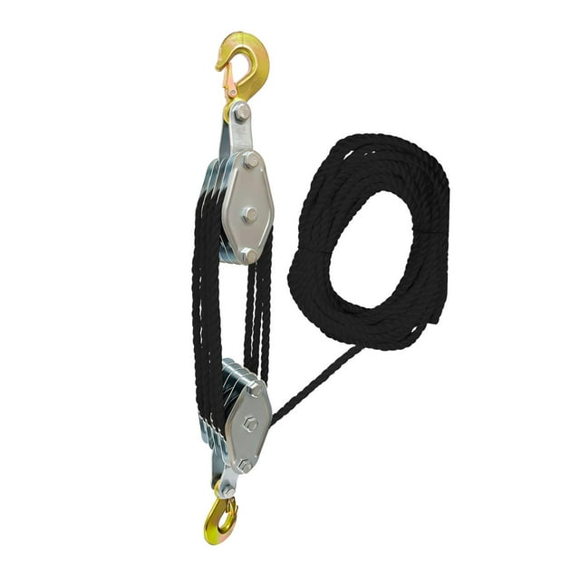Tnarru Rope Hoist Pulley Manual Hand Lift Rope Pulley Hoist 270 Degree ...
