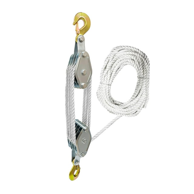 Tnarru Rope Hoist Pulley Manual Hand Lift Rope Pulley Hoist 270 Degree ...