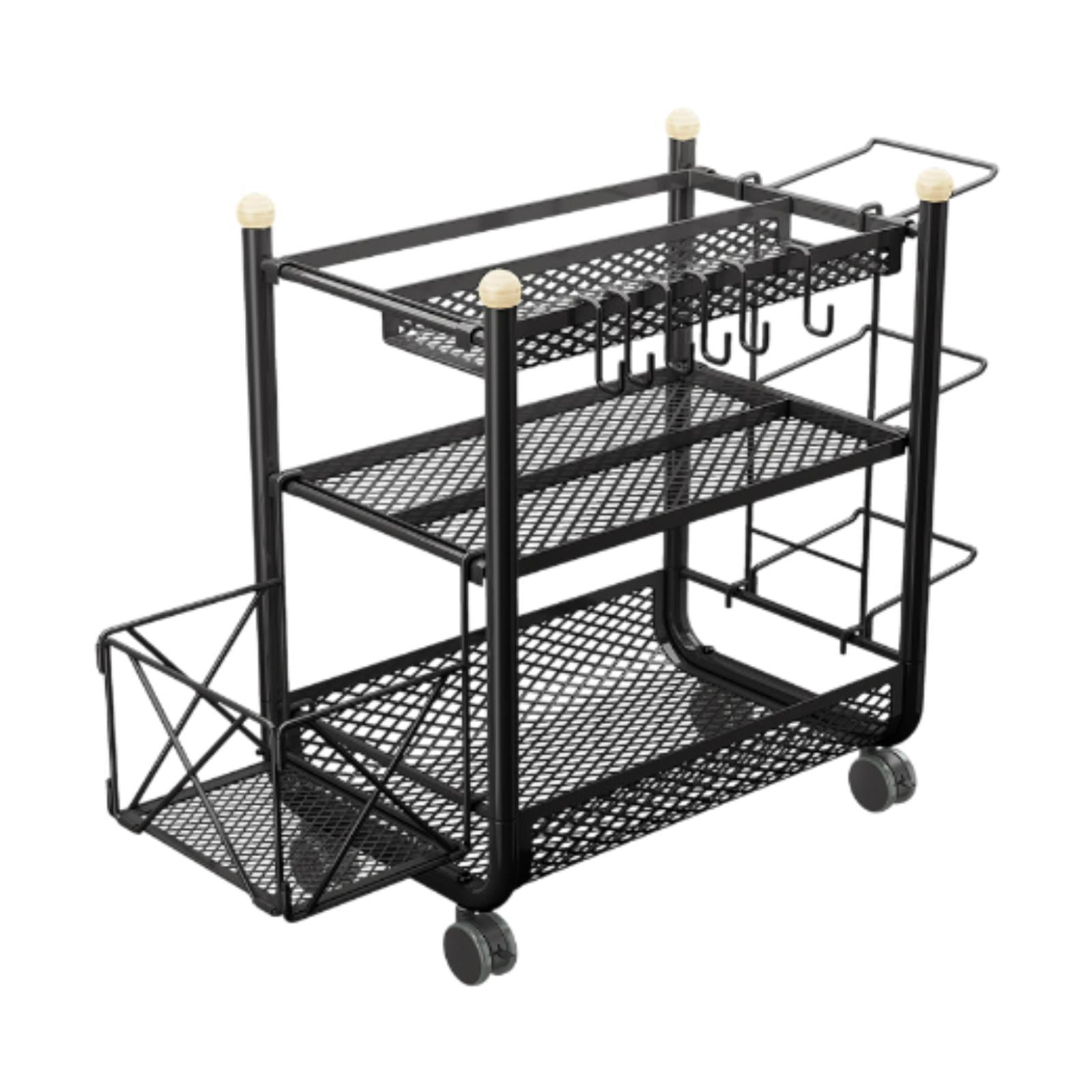 Tnarru Sports Equipment Organizer with Casters Indoor Outdoor 3 Tiers ...