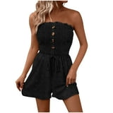 Tnhcen Summer Women's Ice Silk Wrinkles Off-The-Shoulder Strapless ...