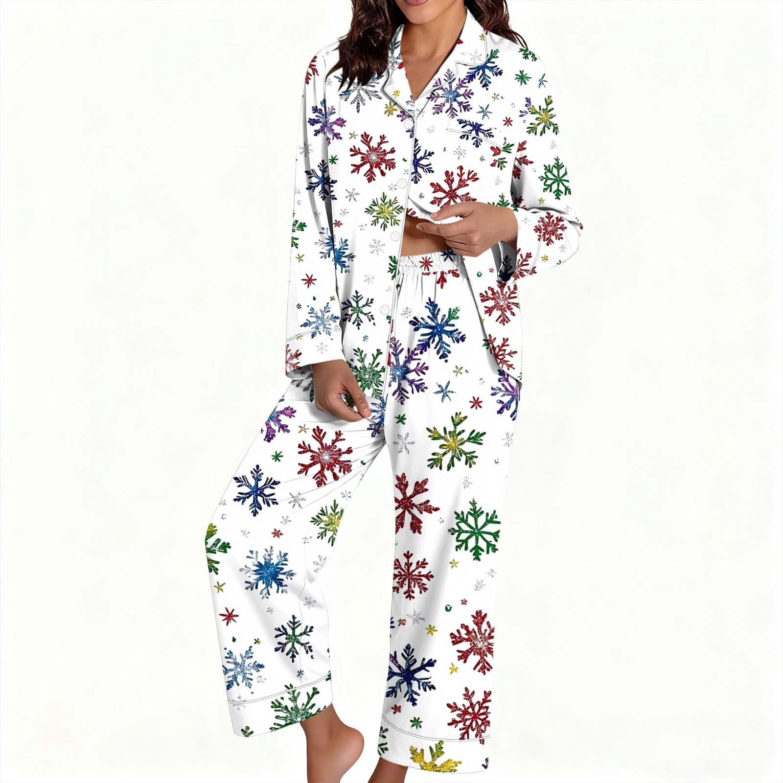 Tnhcen Women's Christmas Pajama Set Holiday Pajamas Christmas Pajama ...