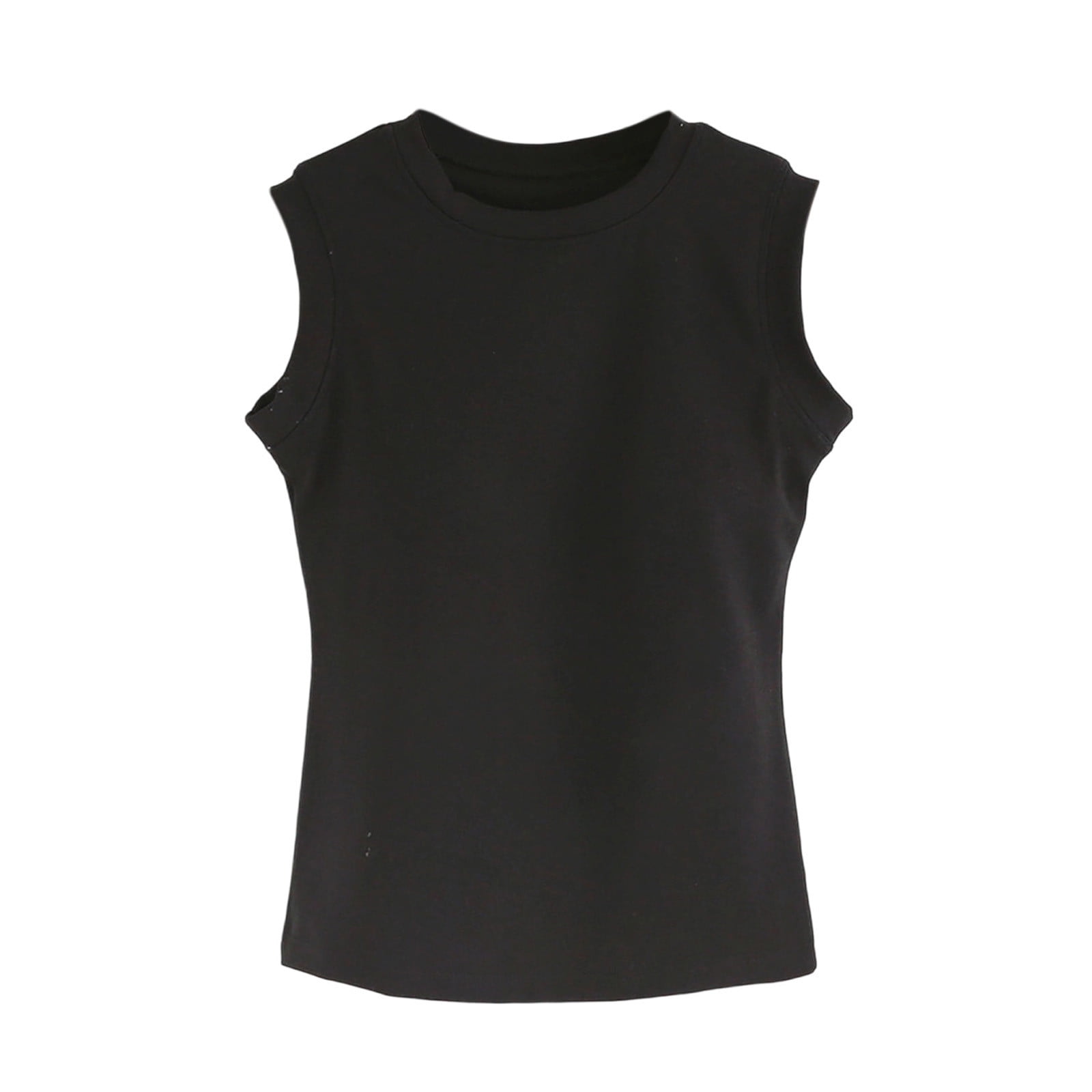 Tnhcen Women's Solid Color Crewneck Built-in Bra Corset Tank Top ...