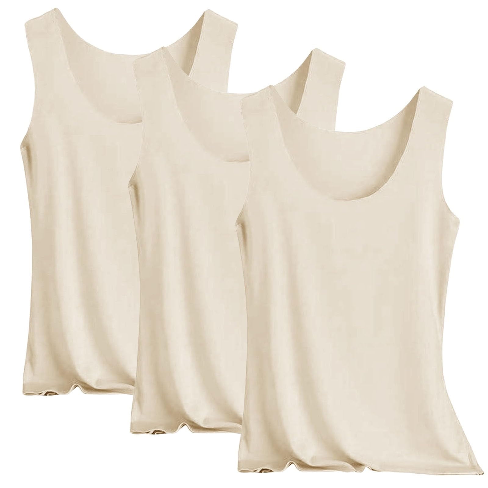 Tnhcen Women's Solid Color U-neck Tank Camisole Sleepwear Underwear Set ...