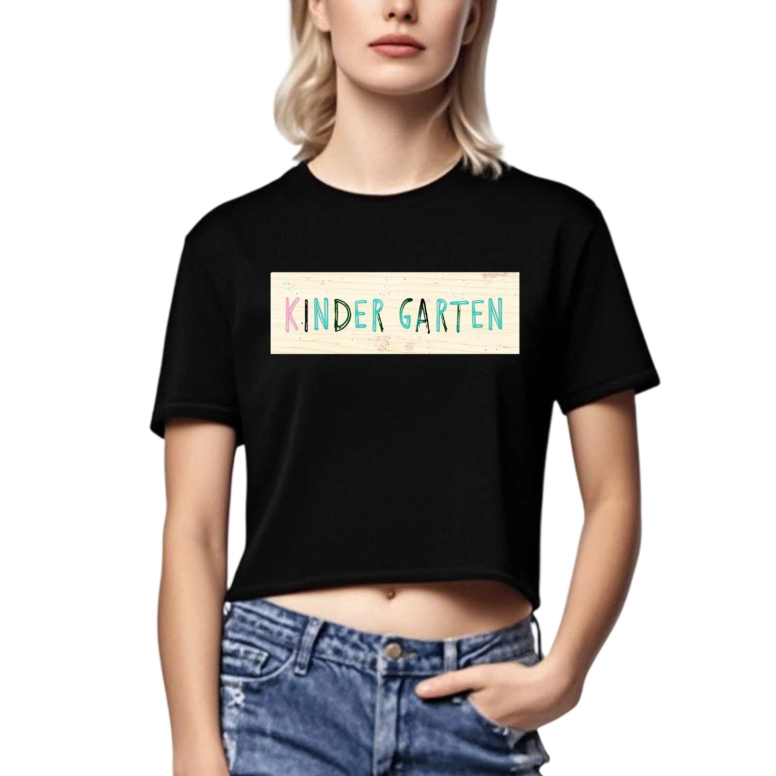 Tnhcen Women's Trendy Print Short Sleeve Crop Top - Belly Button ...