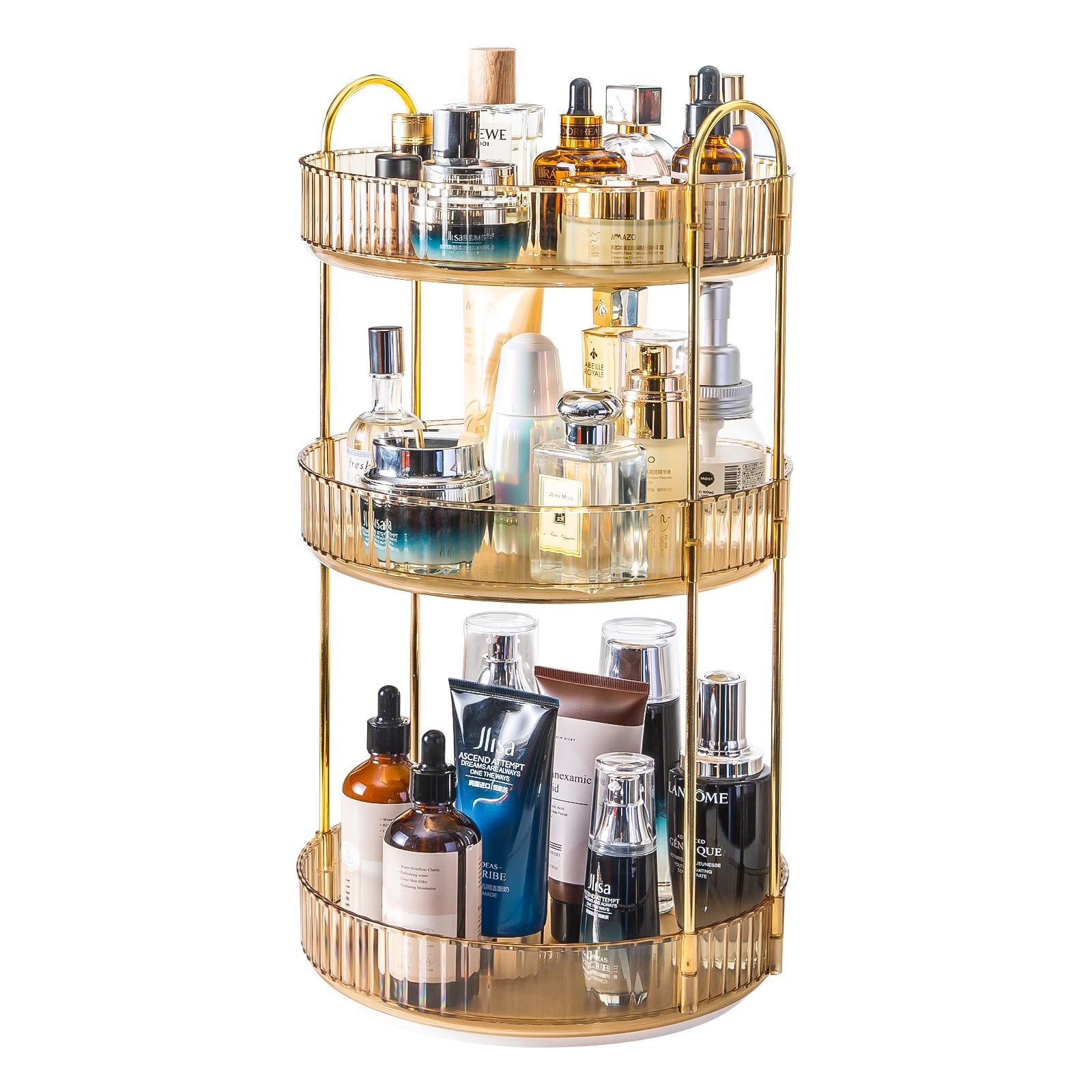 TninVing 360 Rotating Makeup Organizer,3 Tier Large Capacity Skincare ...