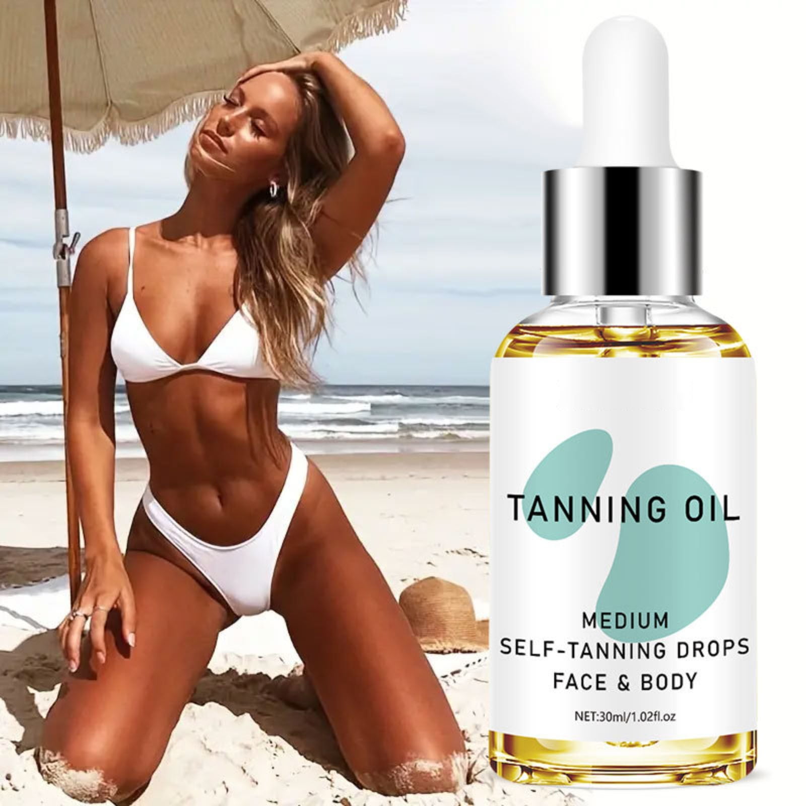 Tning Oil Medium Self Tanning Drops And Body Color Correcting Self Tan Drops For Glow Vegan And ...