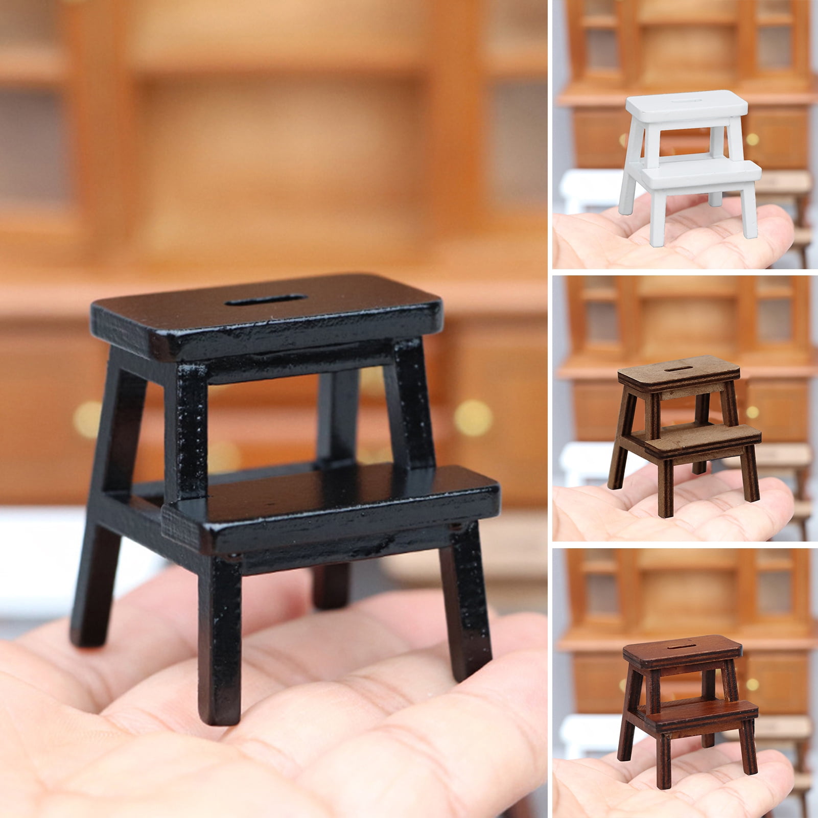 Tnobhg 1:12 Dollhouse Mini Stool Exquisite Details Realistic Appearance ...