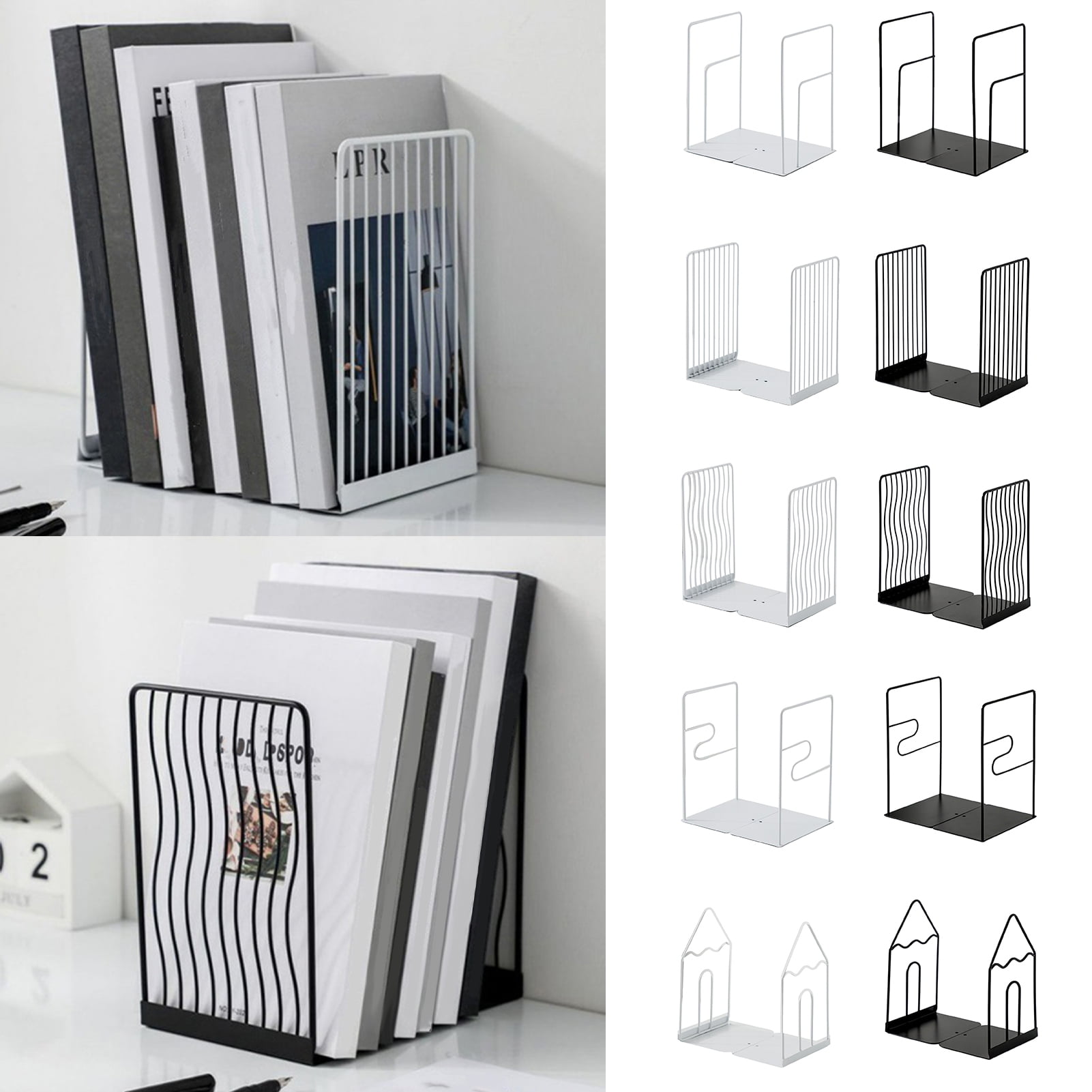 Tnobhg 1 Pair Hollow Metal Book Clip Stand Simple Desktop Reading ...