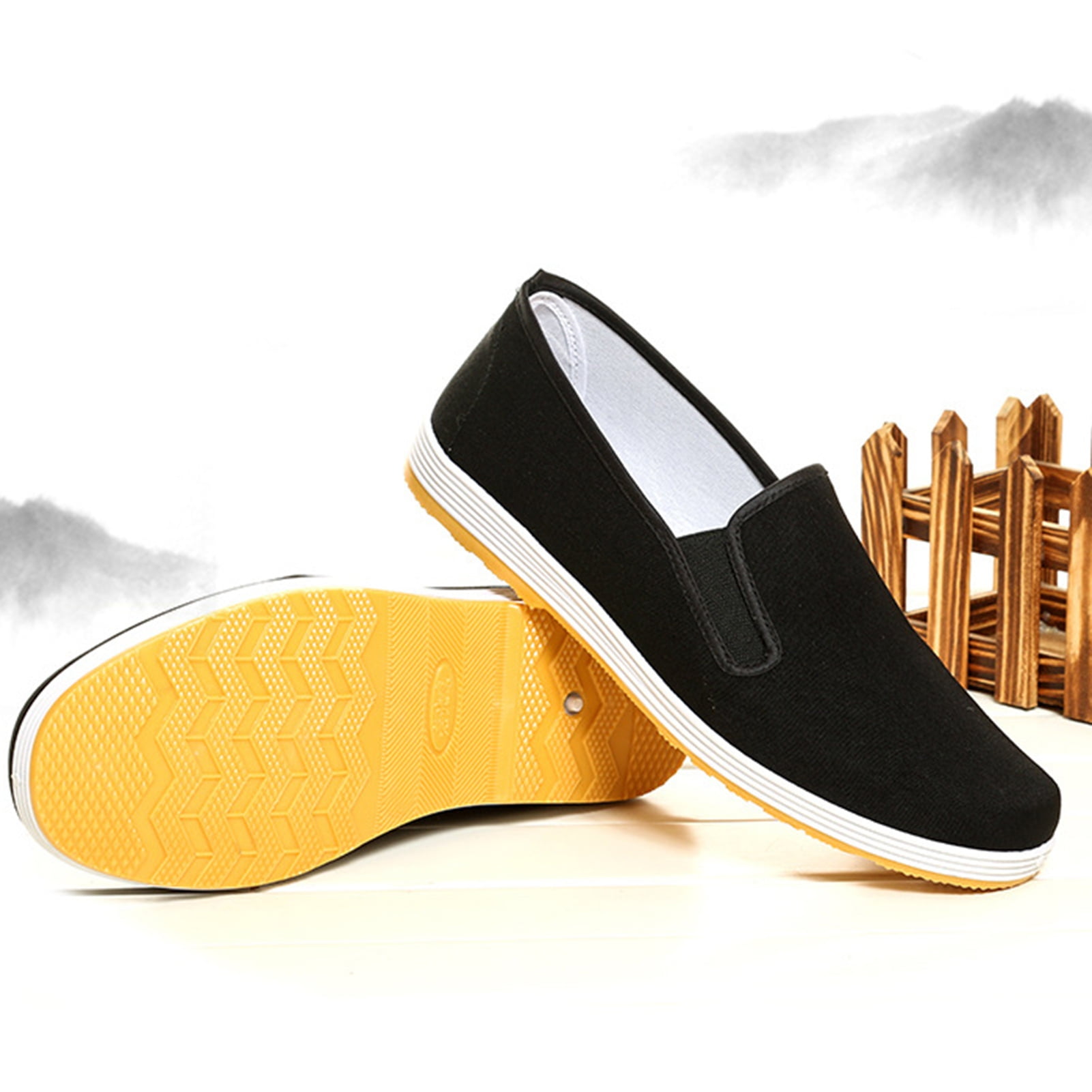 Tnobhg 1 Pair Men Traditional Chinese Kung Fu Cotton Cloth Shoes Tai ...