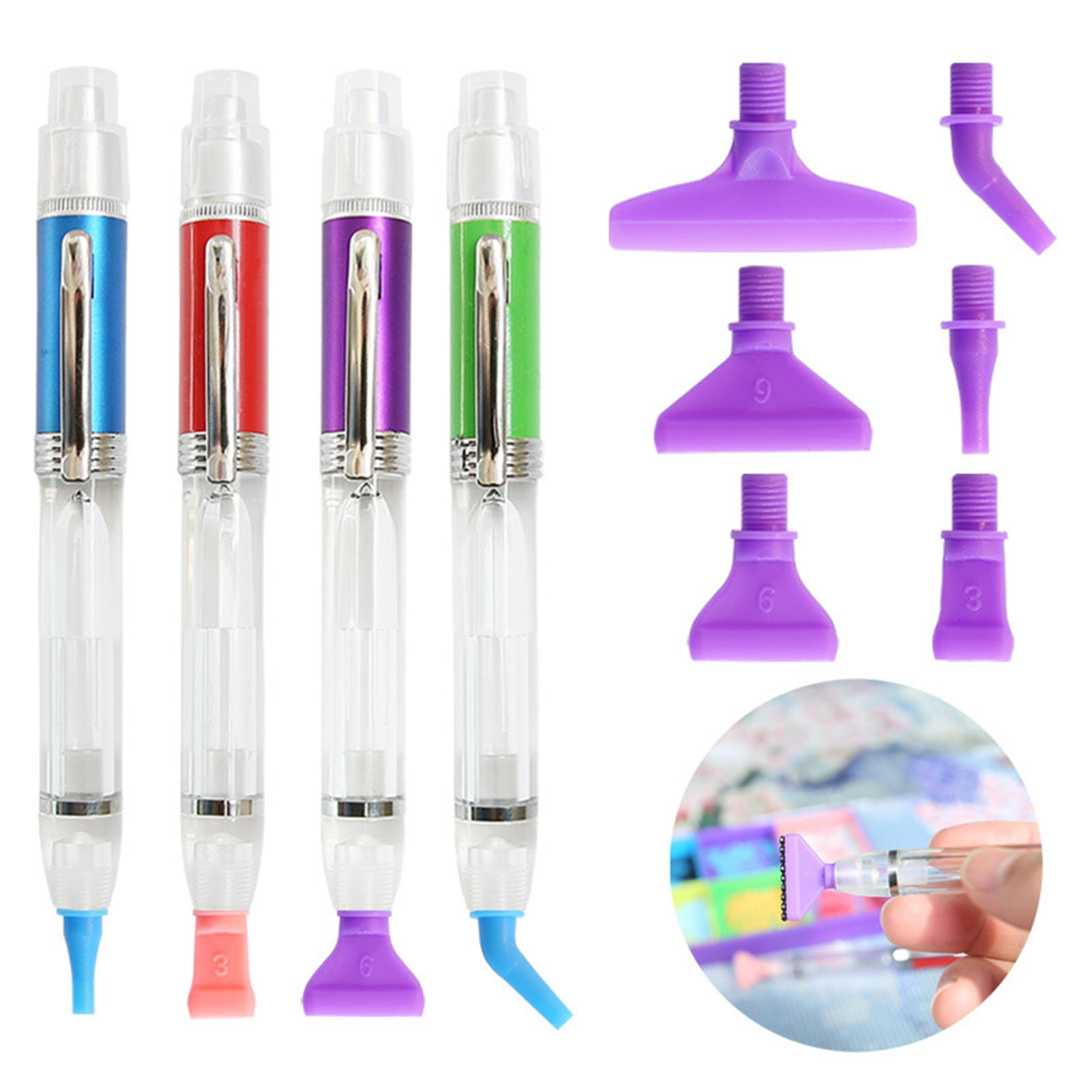 Tnobhg 1 Set Drill Pen LED Light Rhinestone Painting Pen Set DIY ...