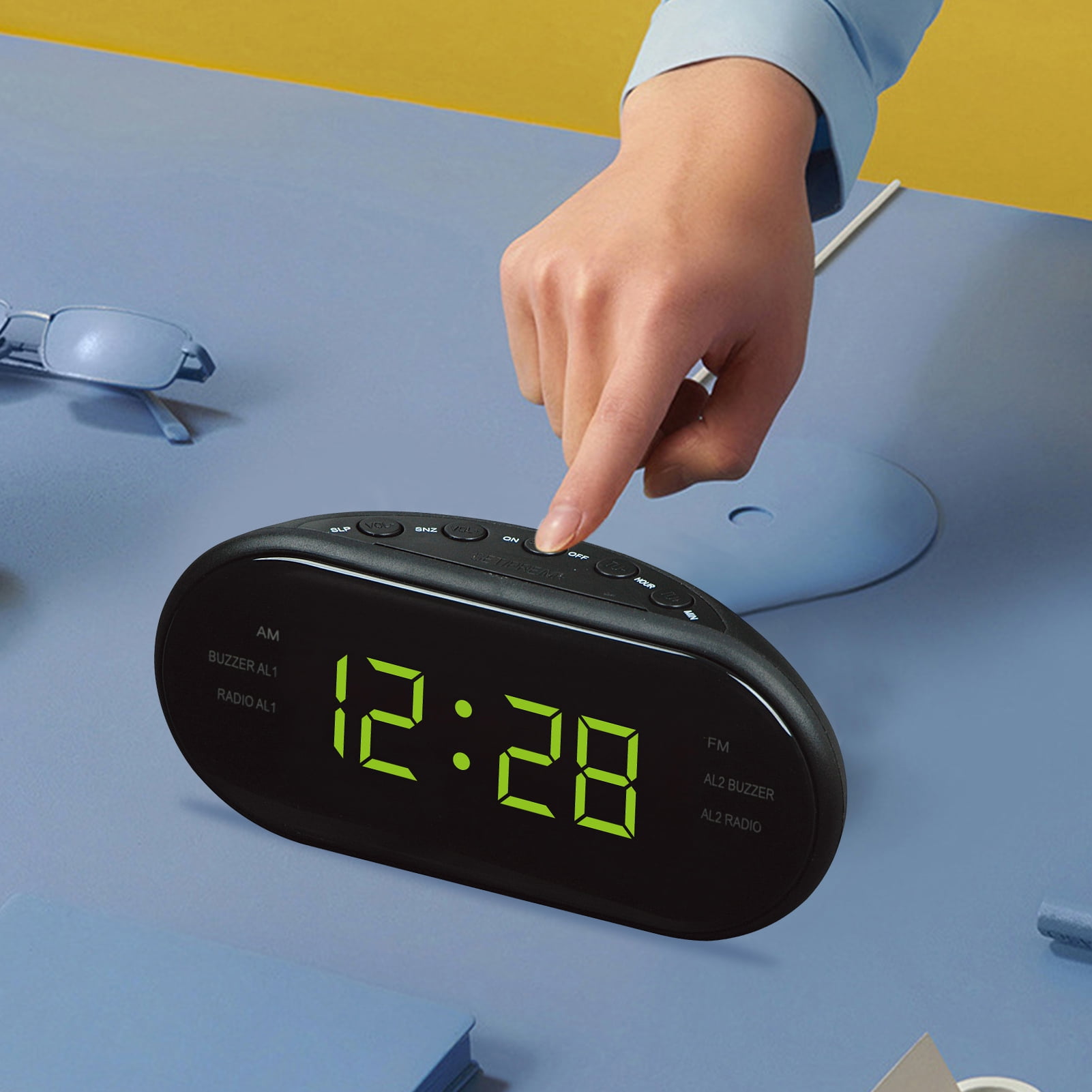 Tnobhg 1 Set Electronic Alarm Clock Radio Snooze Function LED Digital ...