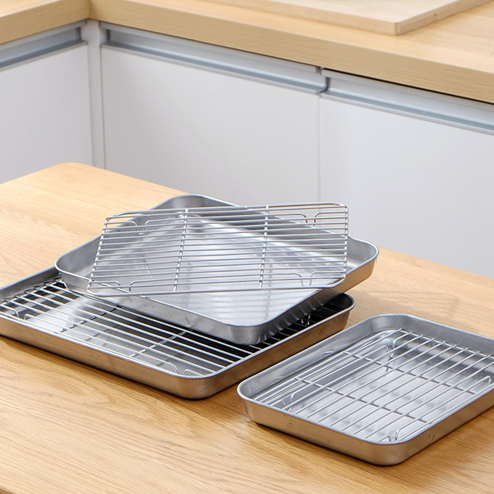 Tnobhg 1 Set Multifunctional Stainless Steel Oven Baking Pan Grill Rack ...