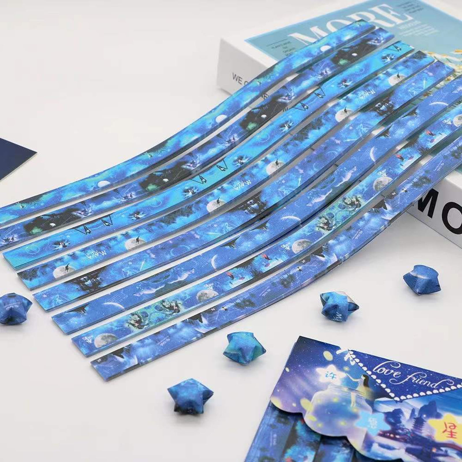 Tnobhg 10 Packs/1360 Sheets Star Origami Beautiful Starry Sky Pattern ...