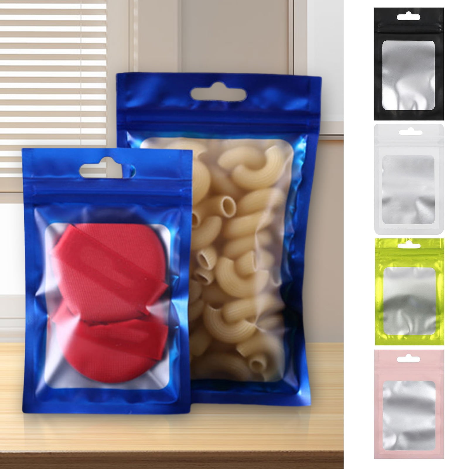 Tnobhg 100Pcs Colorful Matte Plastic Sealed Bag Single-sided ...