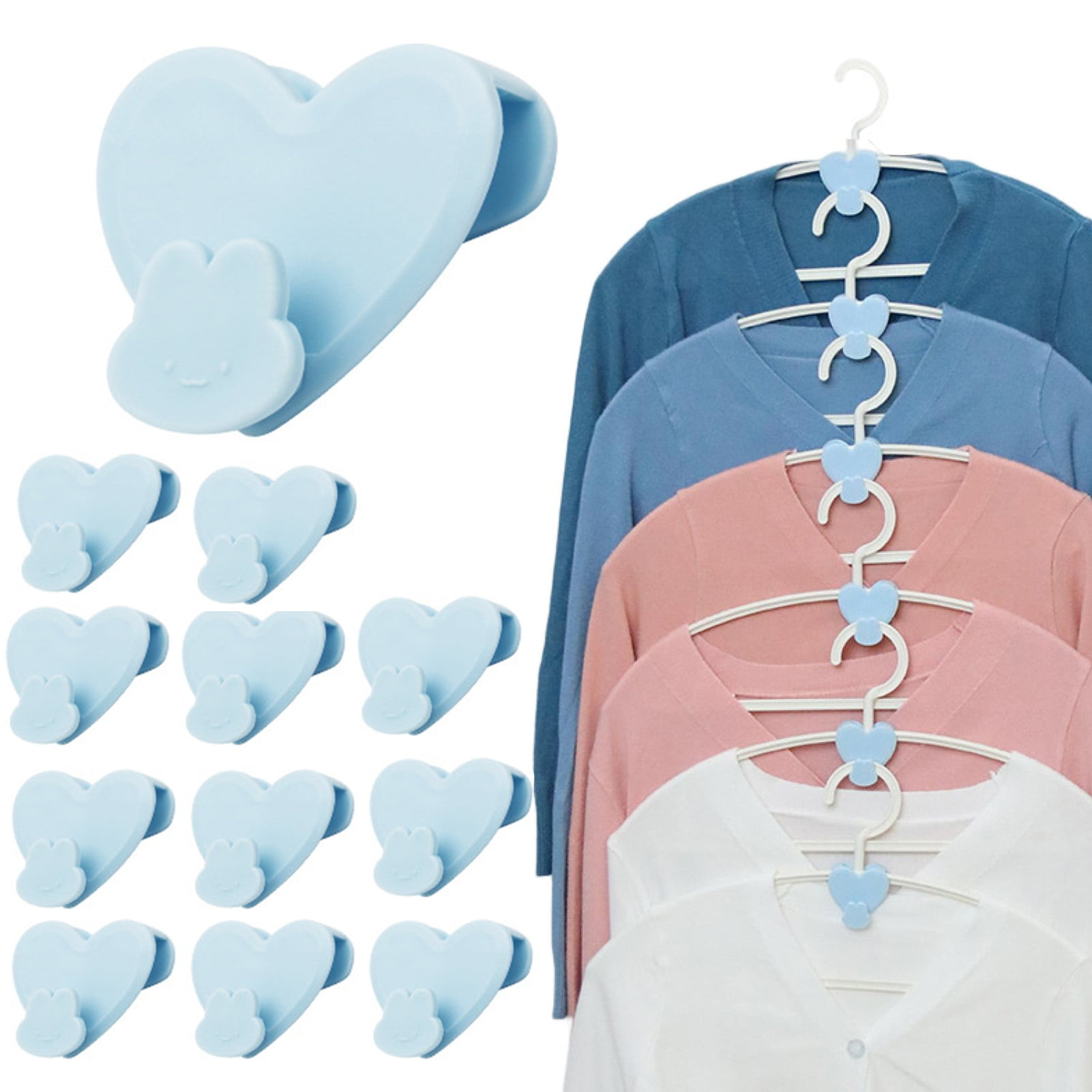 Tnobhg 12Pcs Hanger Hook Rabbit Heart Shape Heavy Duty Save Space ...