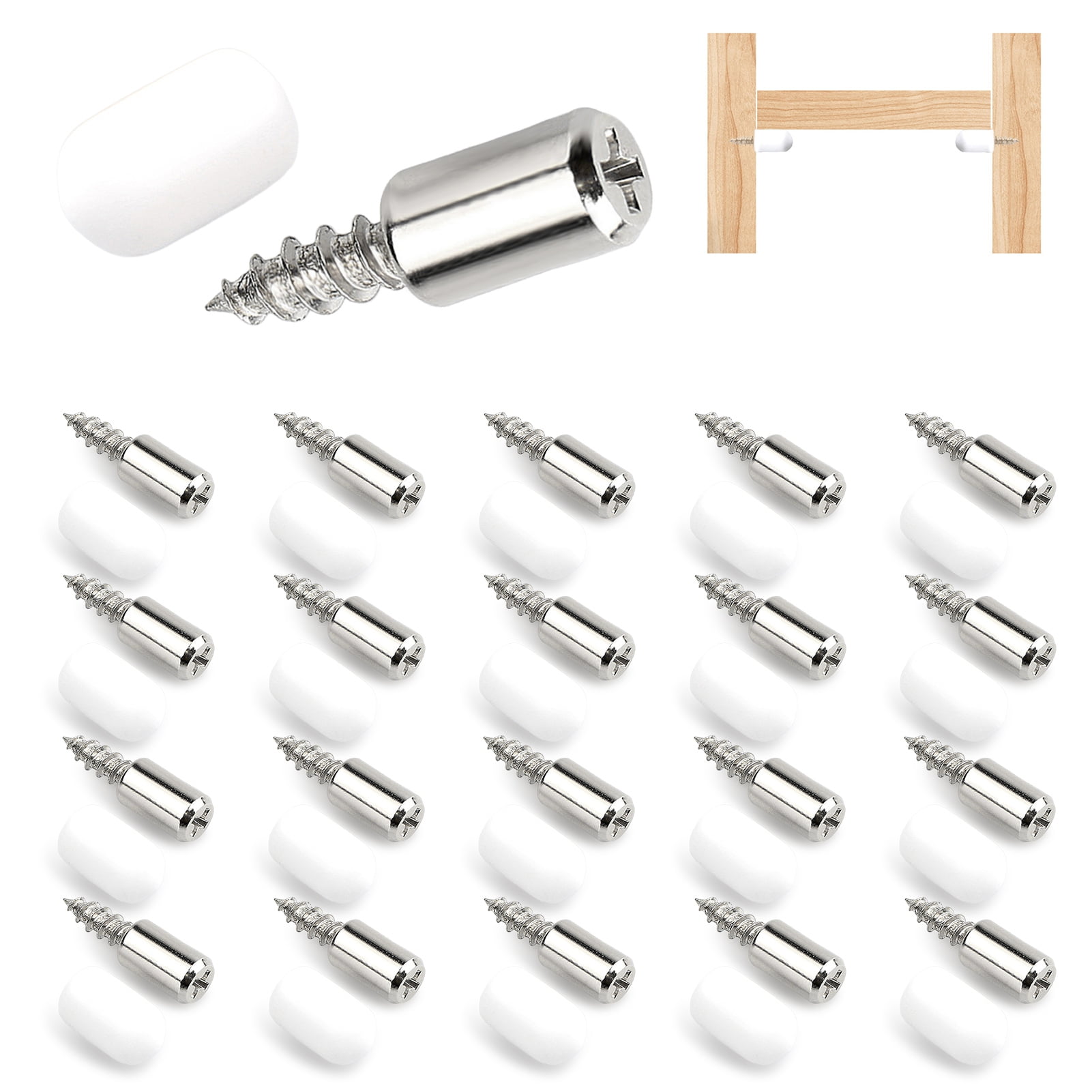 Tnobhg 20Pcs Shelf Bracket Self-Tapping Screws Rustproof Strong Load ...