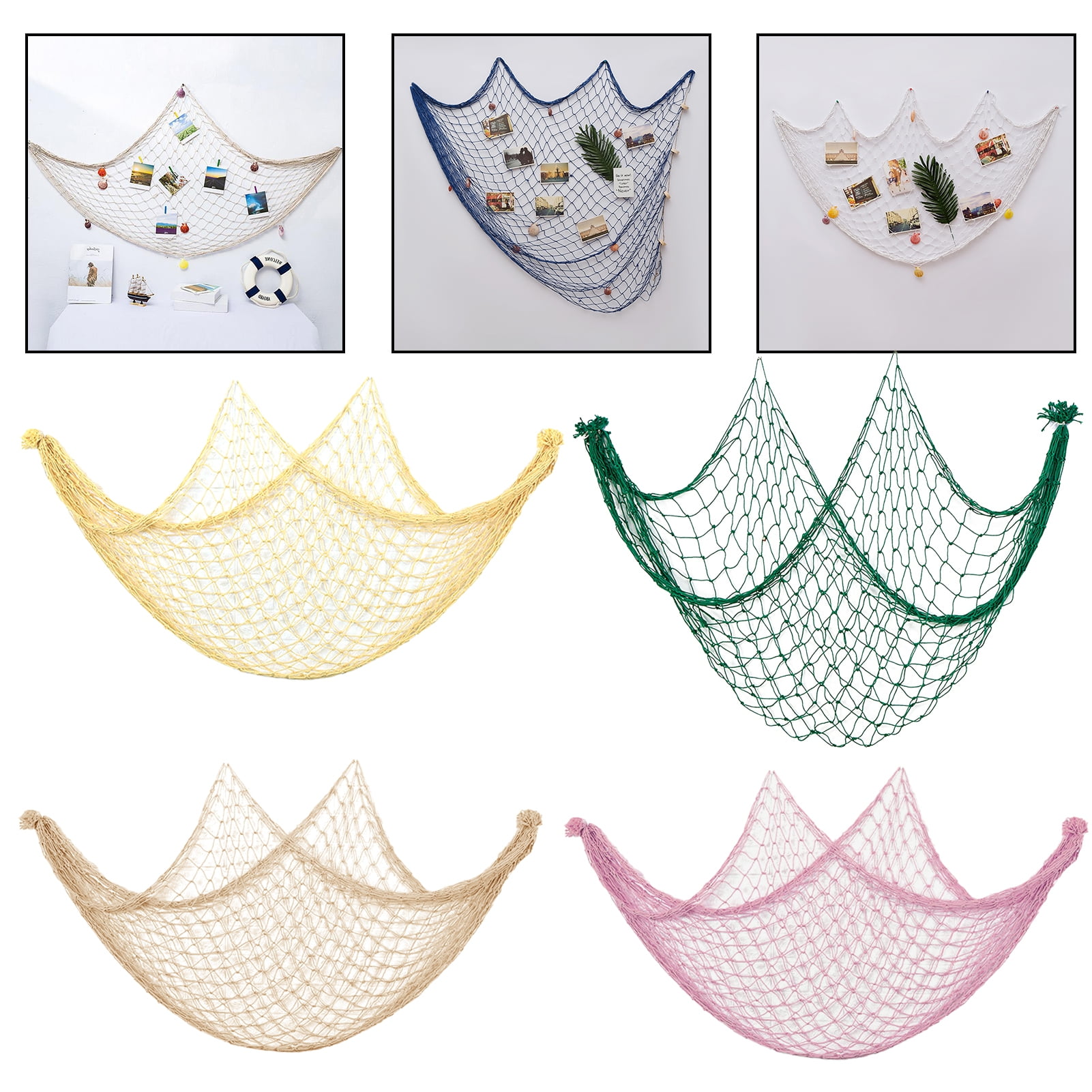 Tnobhg 2Pcs Decorative Fishing Nets Hanging Ornaments Extra-Large DIY ...