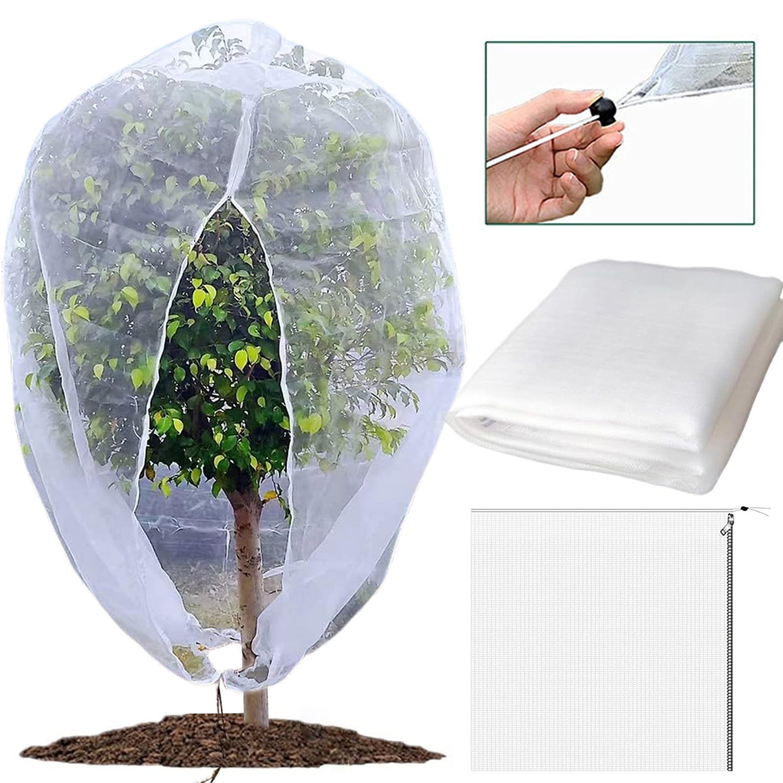 Tnobhg 2Pcs Large Fruit Tree Netting Bags with Zipper Drawstring Design ...