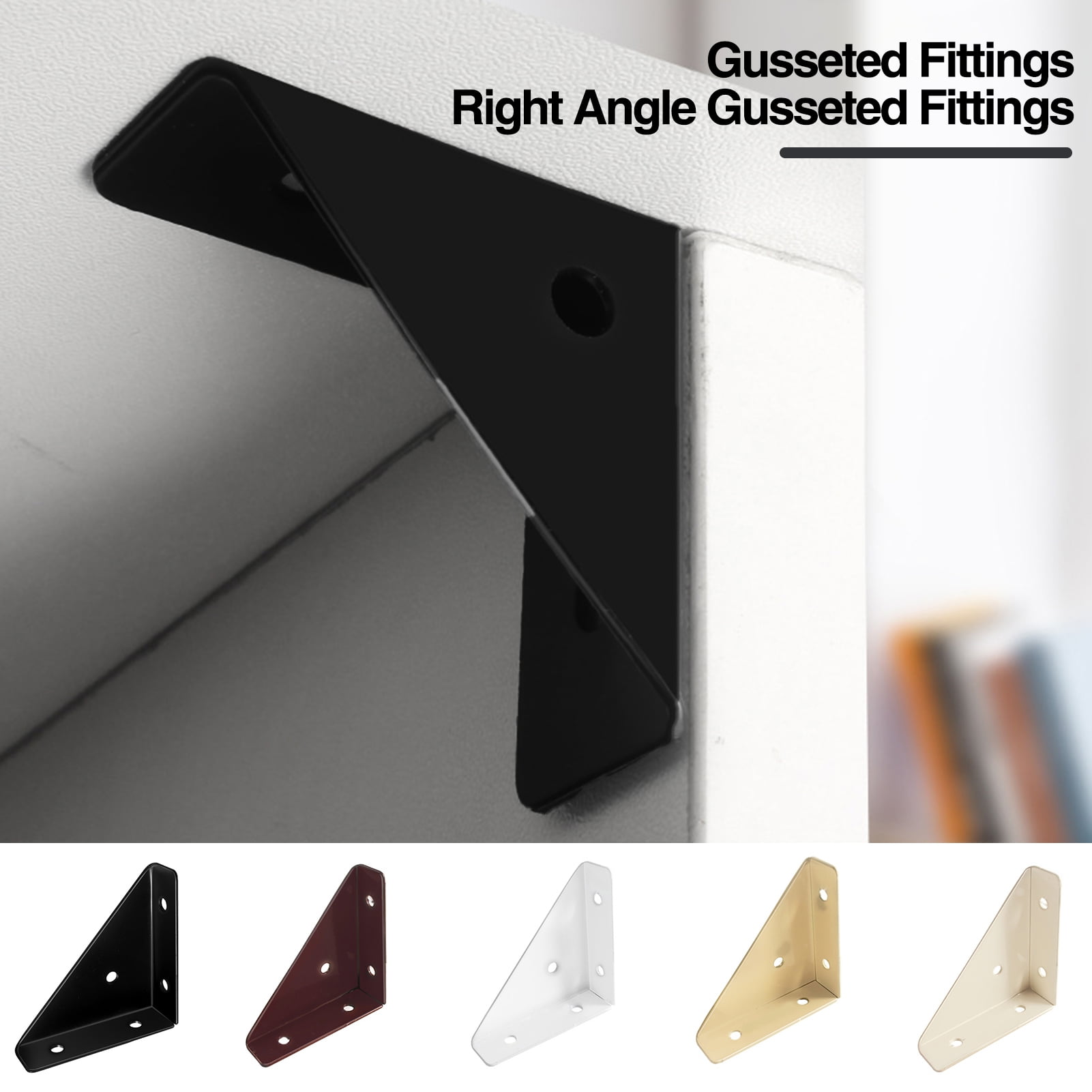 Tnobhg 4Pcs 90 Degree Gusseted Angle Connector Brackets Rustproof ...