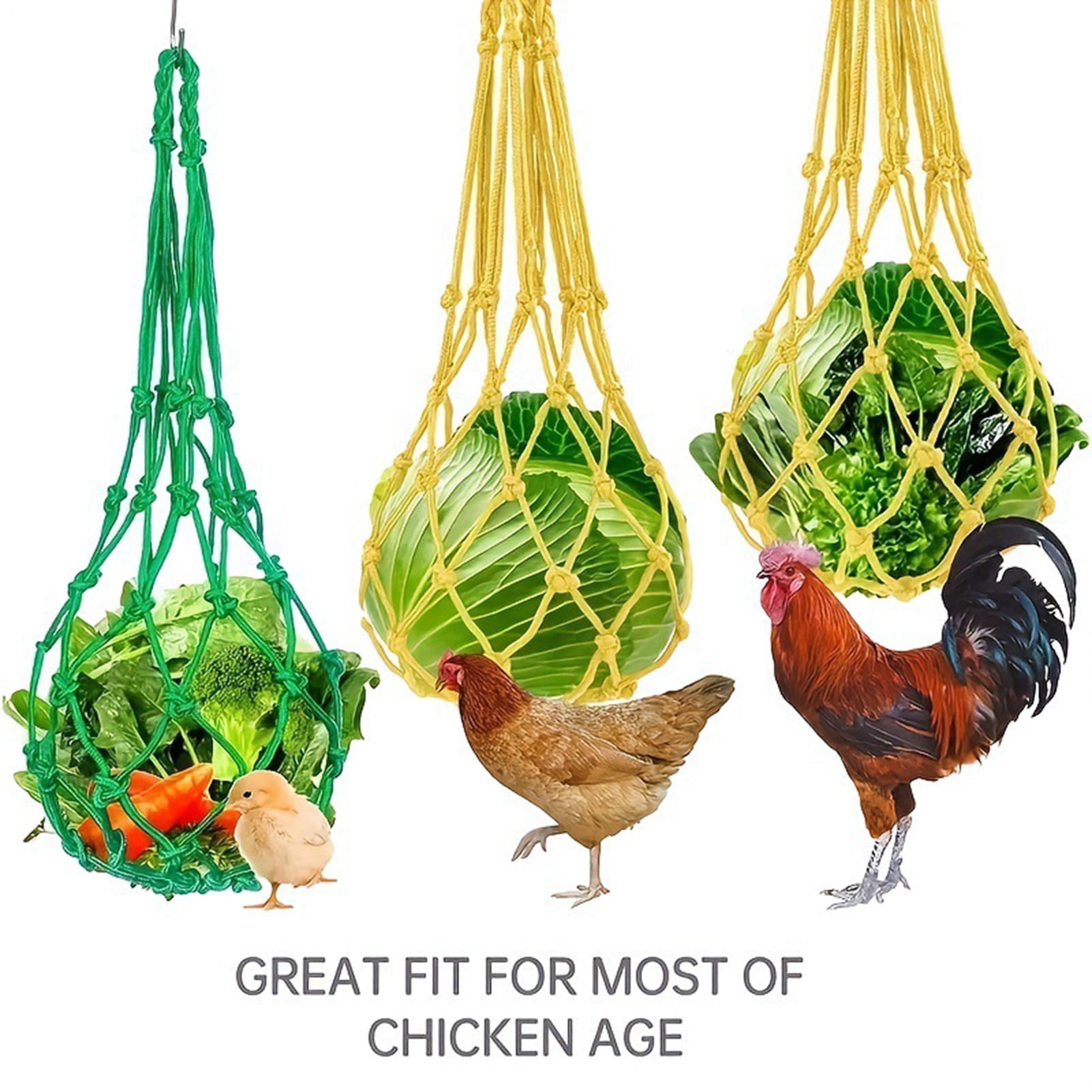 Tnobhg 4Pcs Net Bag Chicken Vegetable Hanging Feeder Healthy Feeding ...
