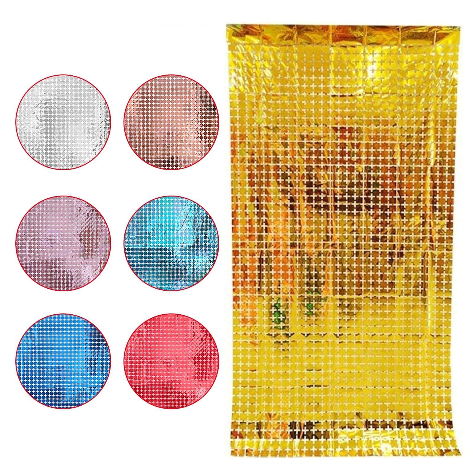 Tnobhg 5Pcs Square Tinsel Curtain Party Backdrop Glitter Foil Fringe ...