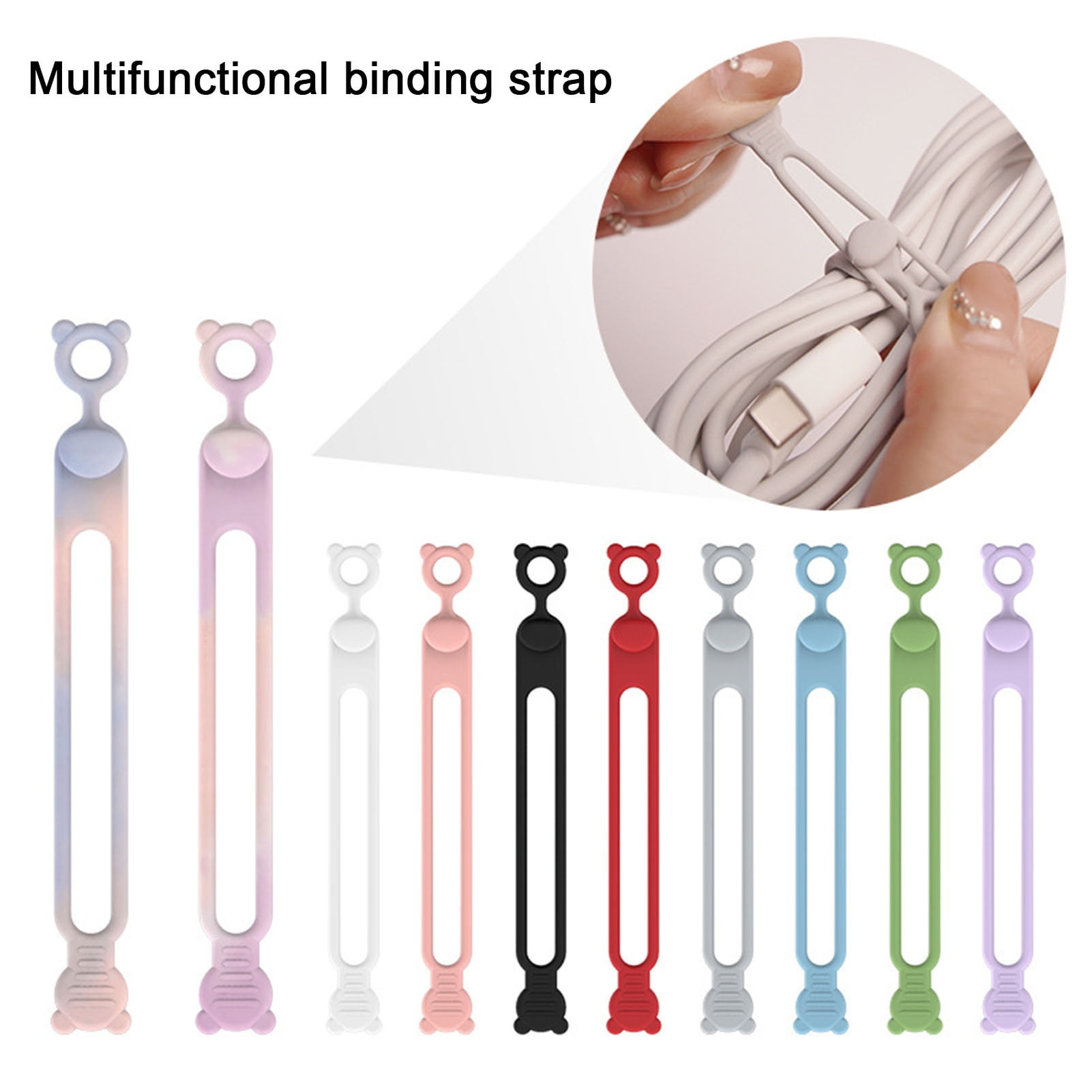 Tnobhg 6Pcs Cable Ties Elastic Compact Size Charging Cable Organizer ...