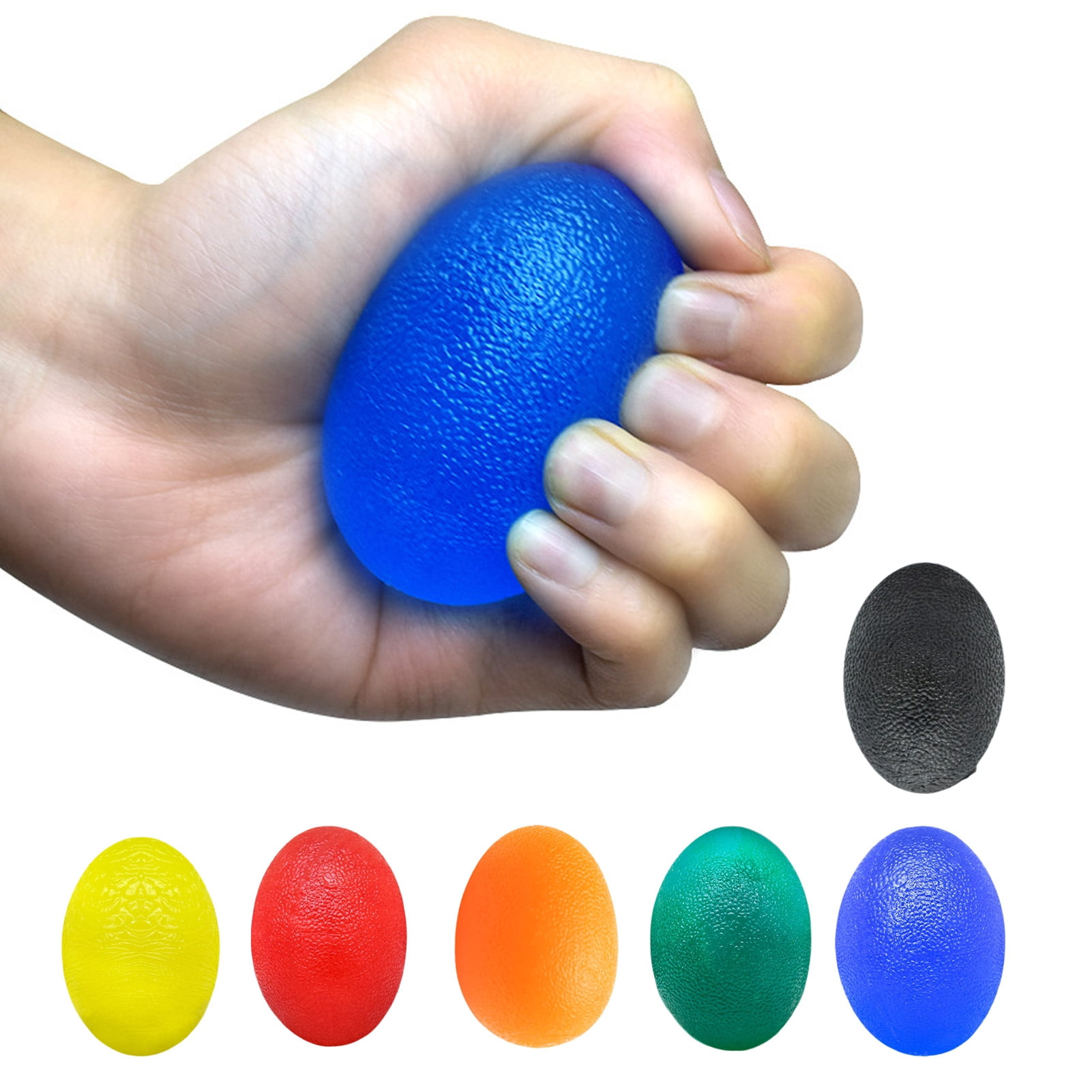 Tnobhg 6Pcs Egg Shape Hand Exercise Balls Soft Flexible Strong ...