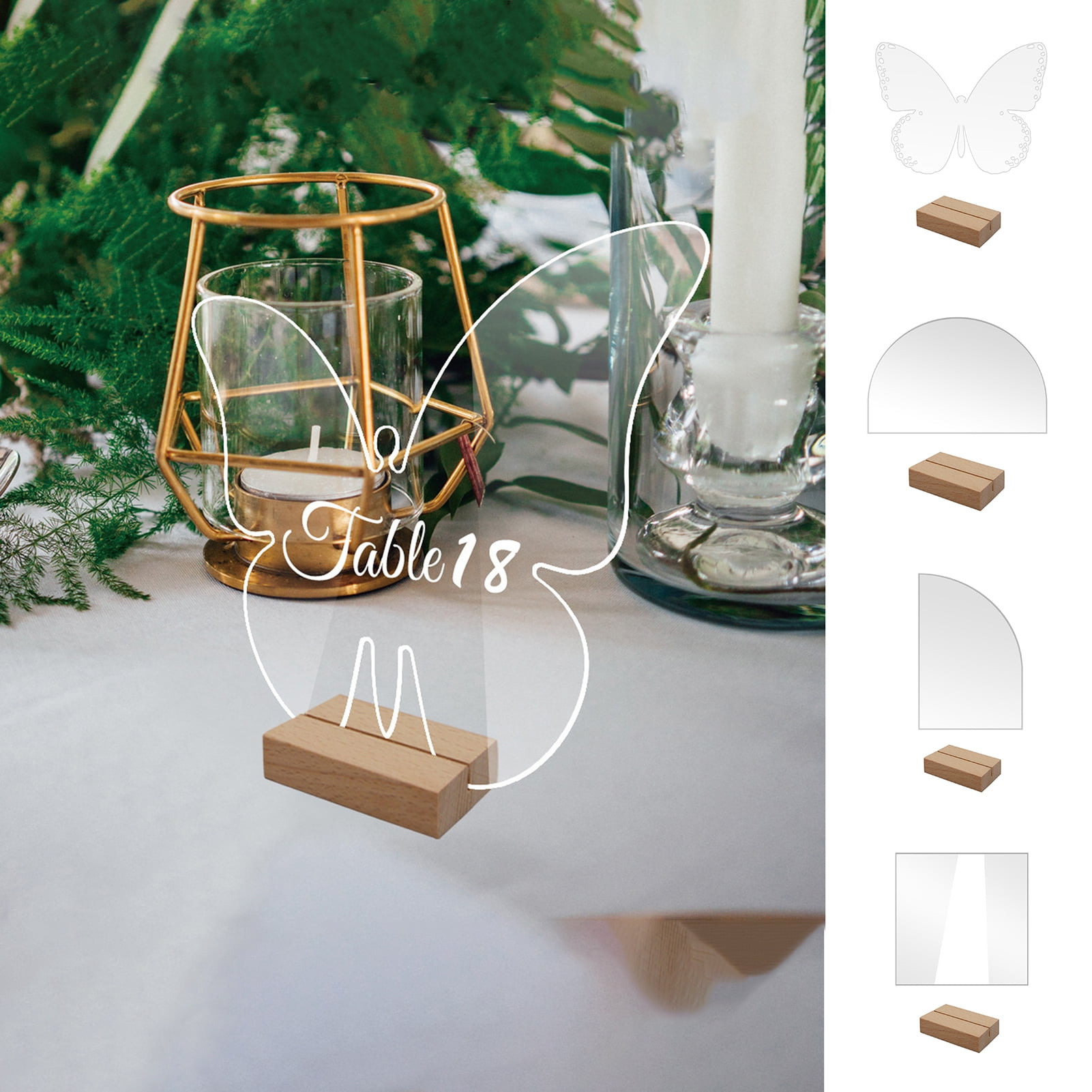 Tnobhg Acrylic Sign Table Number Plate with Stand Smooth Transparent ...