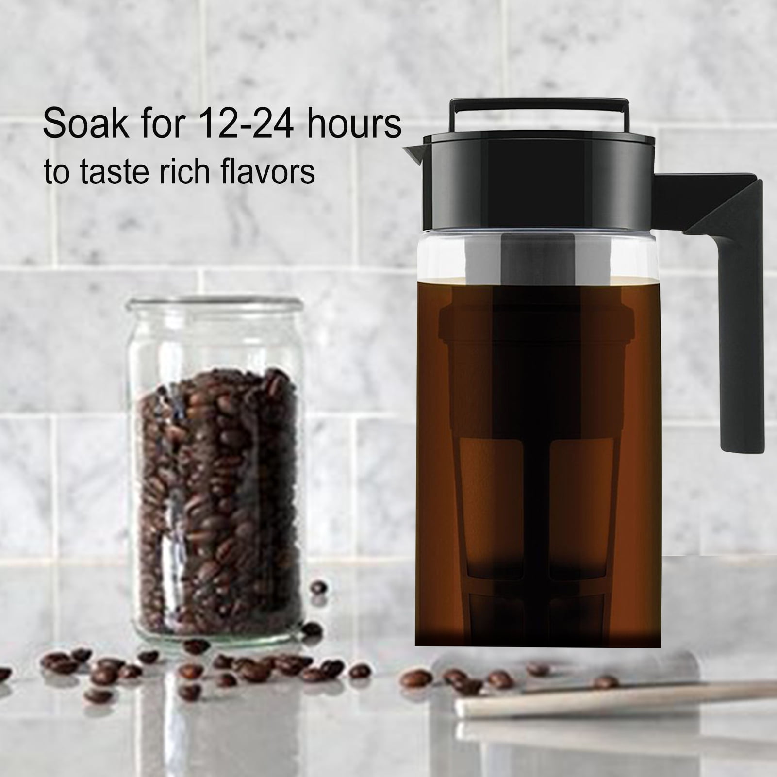 Tnobhg Cold Brew Coffee Maker Kettle with Filter Handle Design Airtight ...