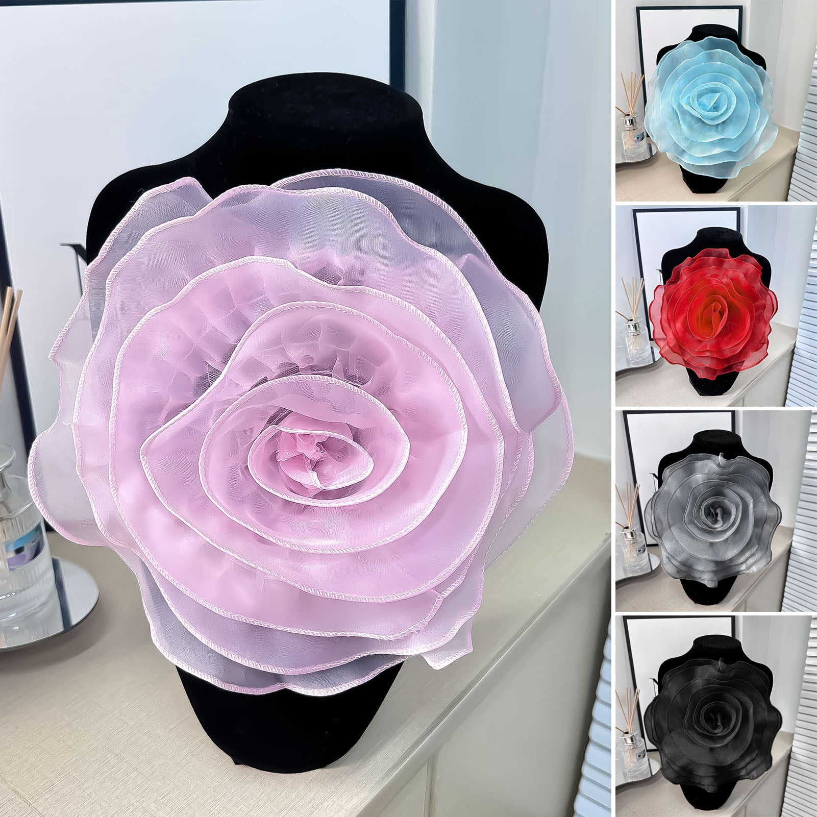 Tnobhg Corsage 3D Flower Applique Sweater Dress Blouse Decor DIY ...