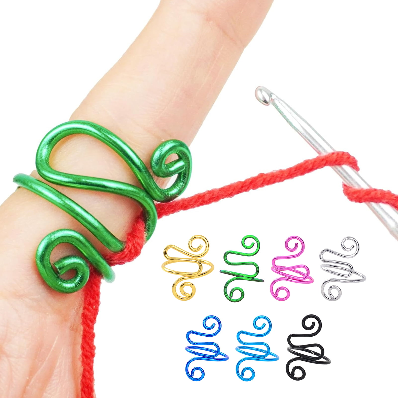Tnobhg Crochet Ring Flexible Adjustable Crochet Tension Ring Yarn ...