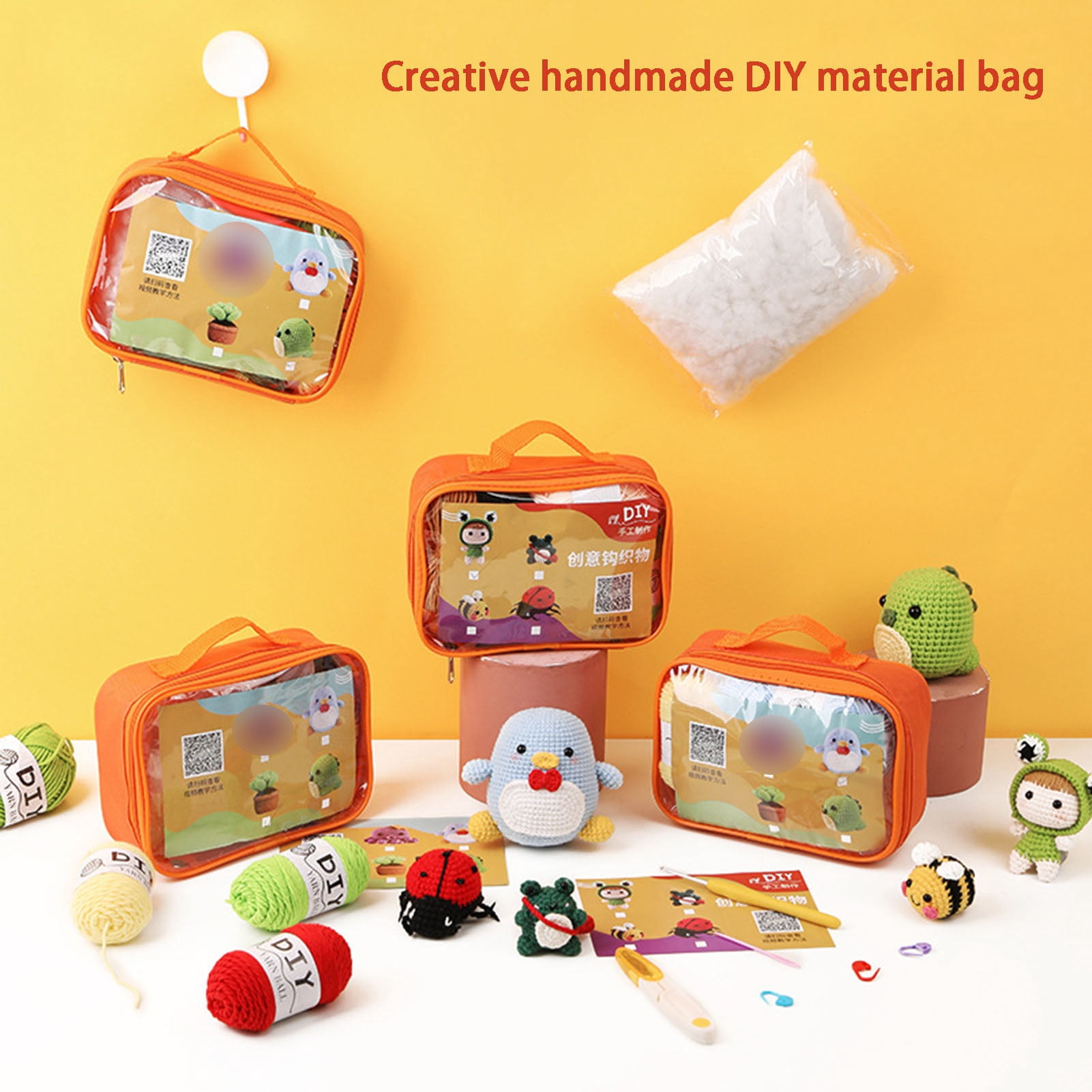 Tnobhg DIY Crochet Kit Adorable Bright Color Extra Soft Vivid ...