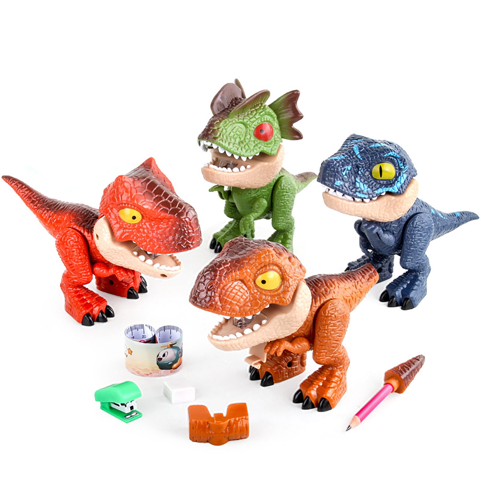 Tnobhg Dinosaur Toy 5-in-1 Pencil Sharpener Stapler Eraser Ruler ...