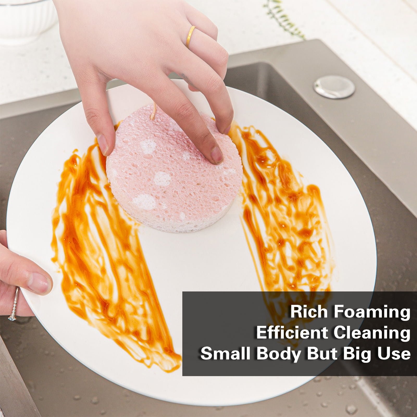 Tnobhg Dish Scrubbers with Lanyard Non Scratch Dishwashing Sponge ...