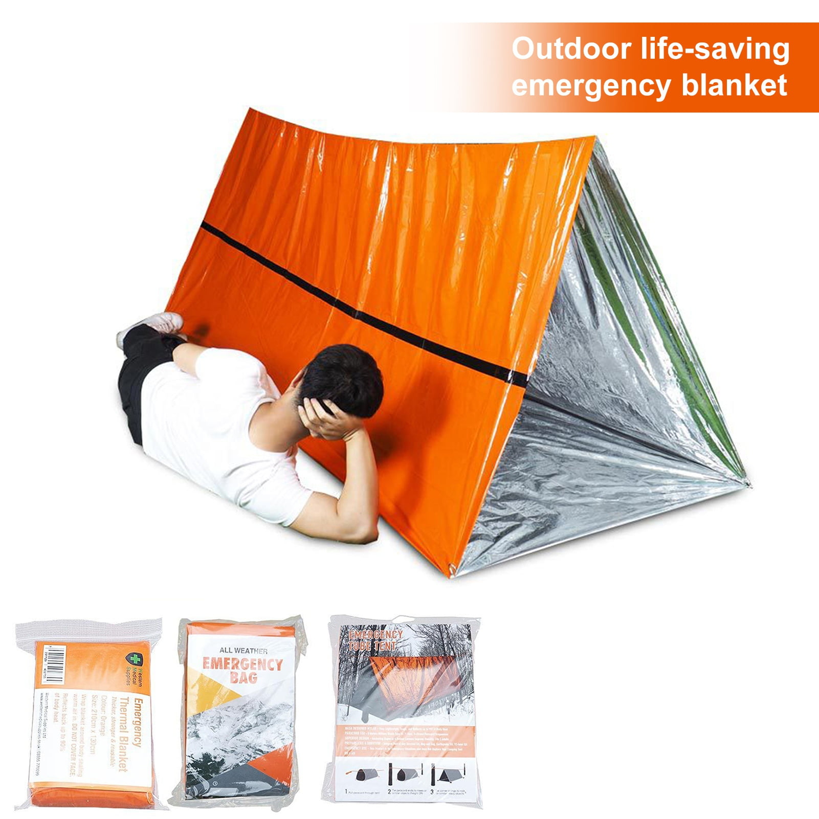 Tnobhg Disposable Emergency Tent Portable Thermal Blanket Thermal ...