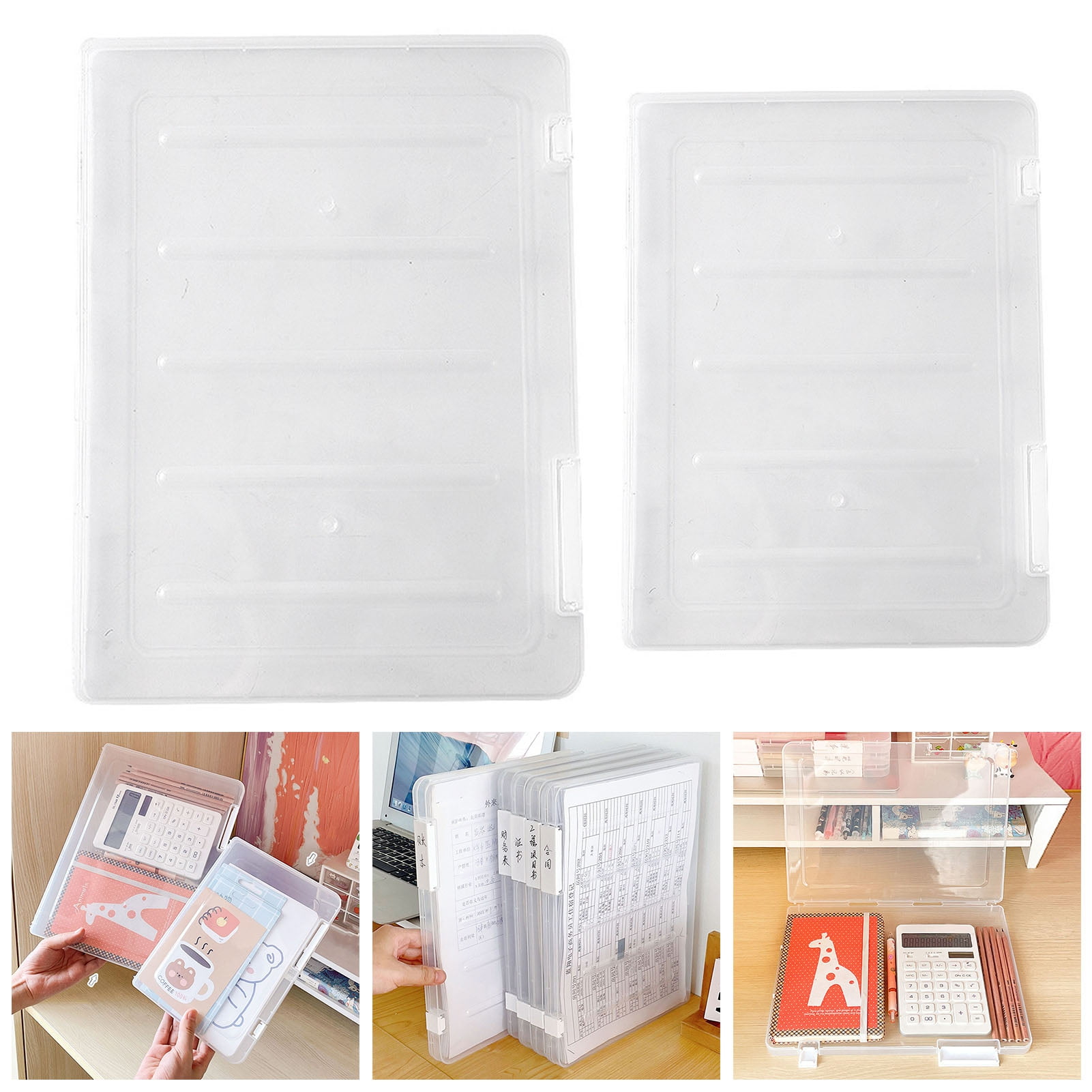 Tnobhg File Storage Box Easy Identification Clear File Storage ...