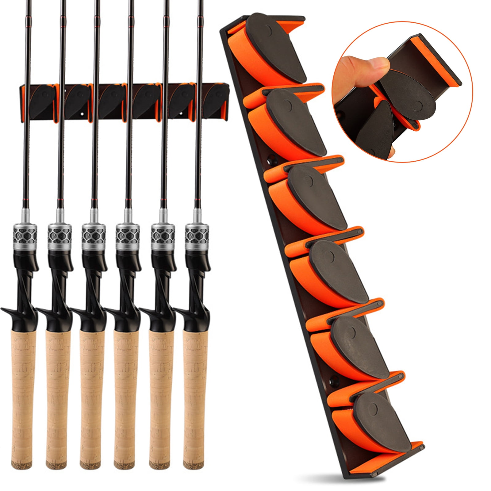 Tnobhg Fishing Rod Holder Quick Buckle 6 Compartments Punch-free ...