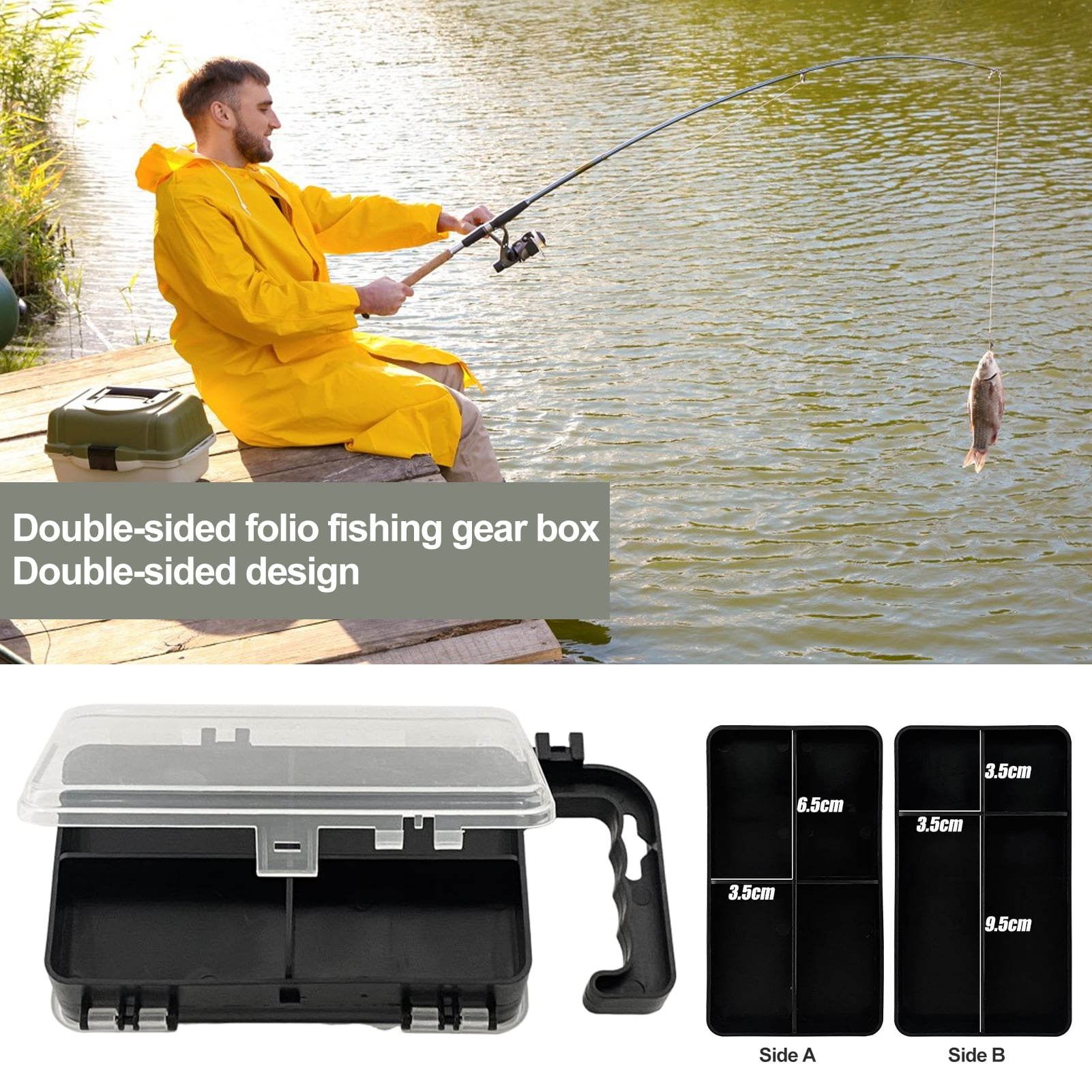 Tnobhg Fishing Tackle Box with Handle Transparent Lid Design Multi ...