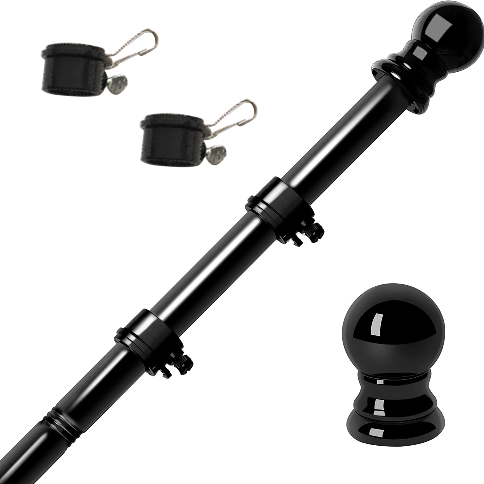 Tnobhg Flagpole 360 Degree Rotation Ring Anti-winding Length Adjustable ...