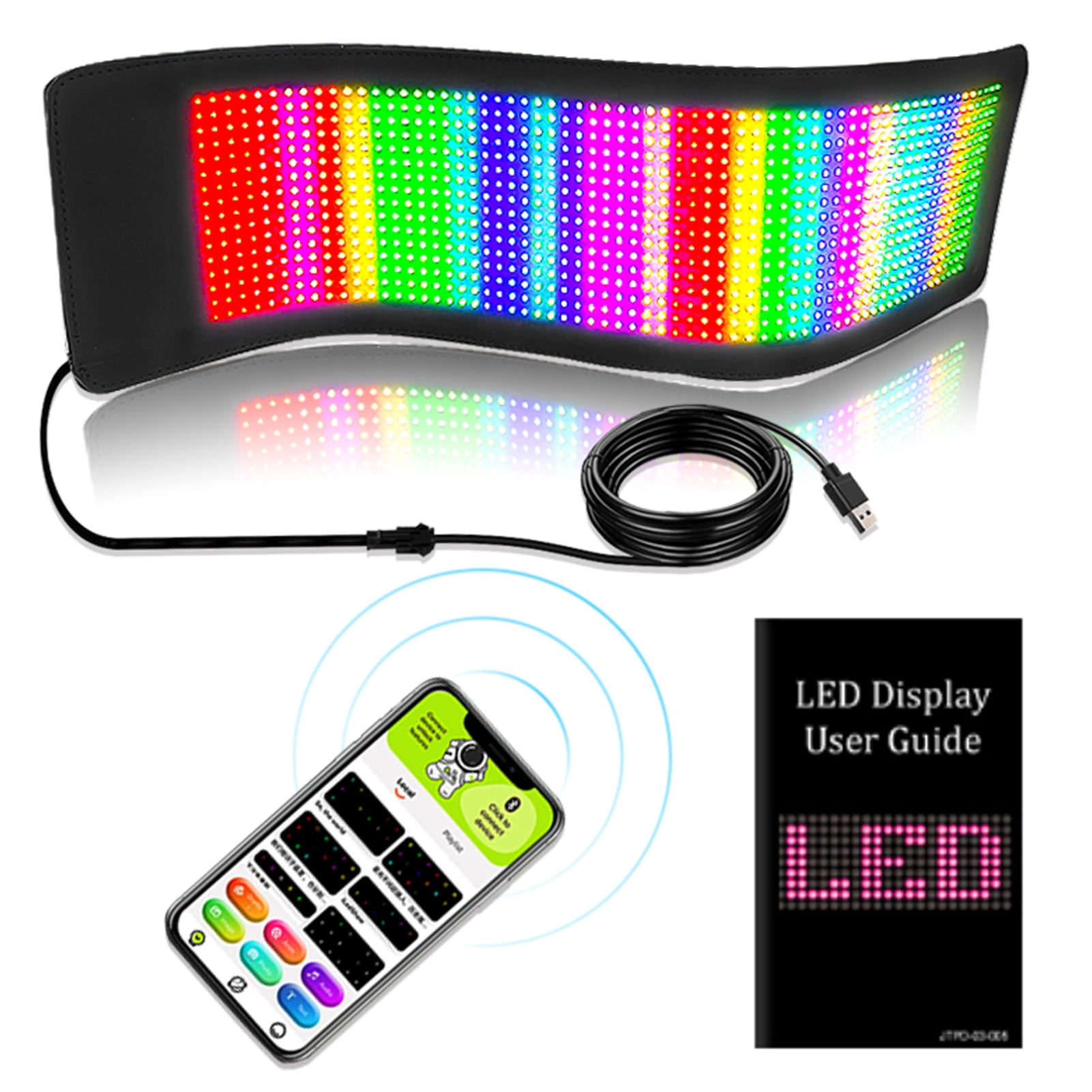 Tnobhg Flexible Digital Sign Bluetooth-compatible APP Control DIY ...