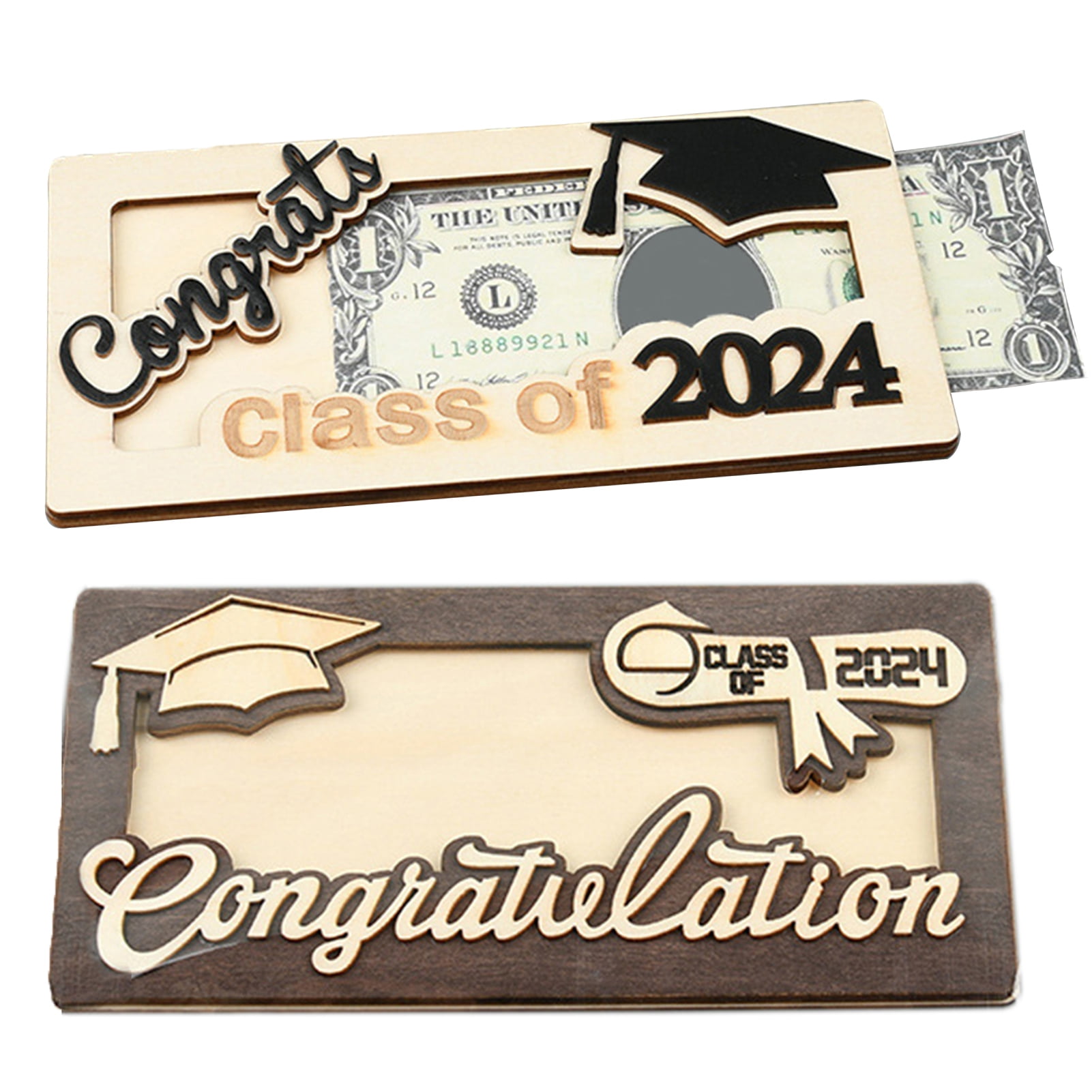 Tnobhg Graduation Wooden Money Holder Class of 2024 Graduates Wallet ...