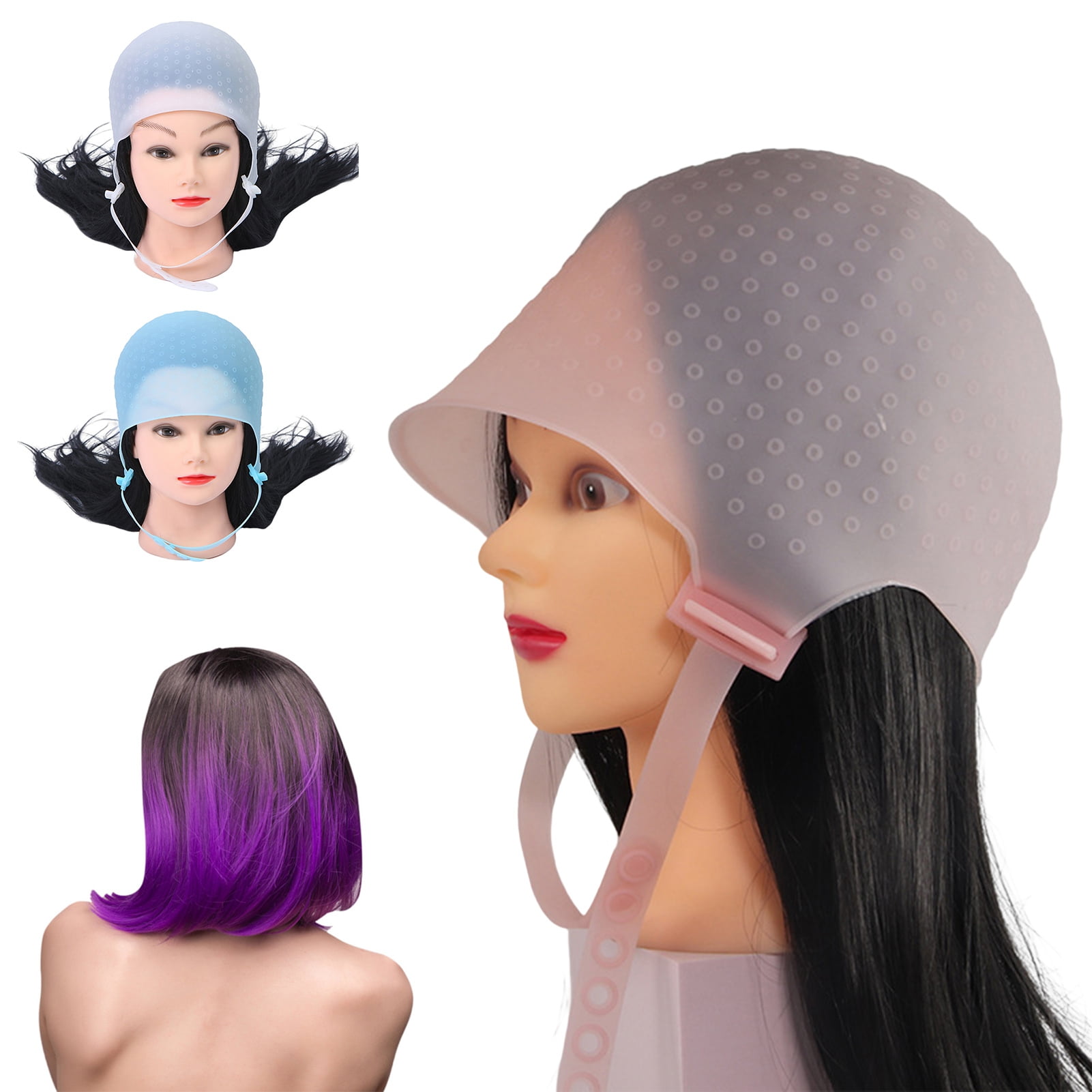 Tnobhg Hair Highlighting Hat with Needle Holes Professional Reusable ...