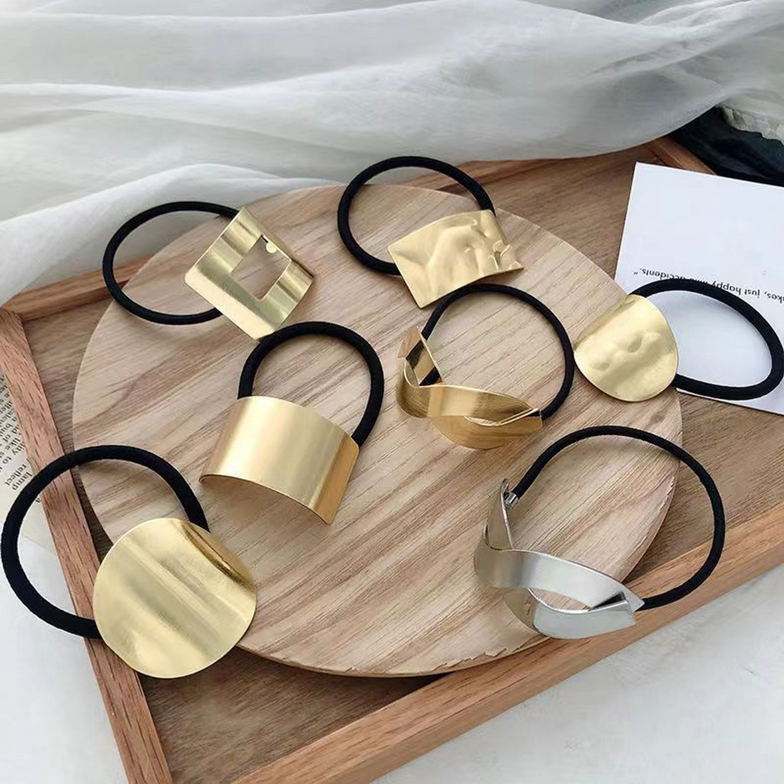Tnobhg Hair Tie Stylish Metal Circle Elegant Fashionable Ponytail ...