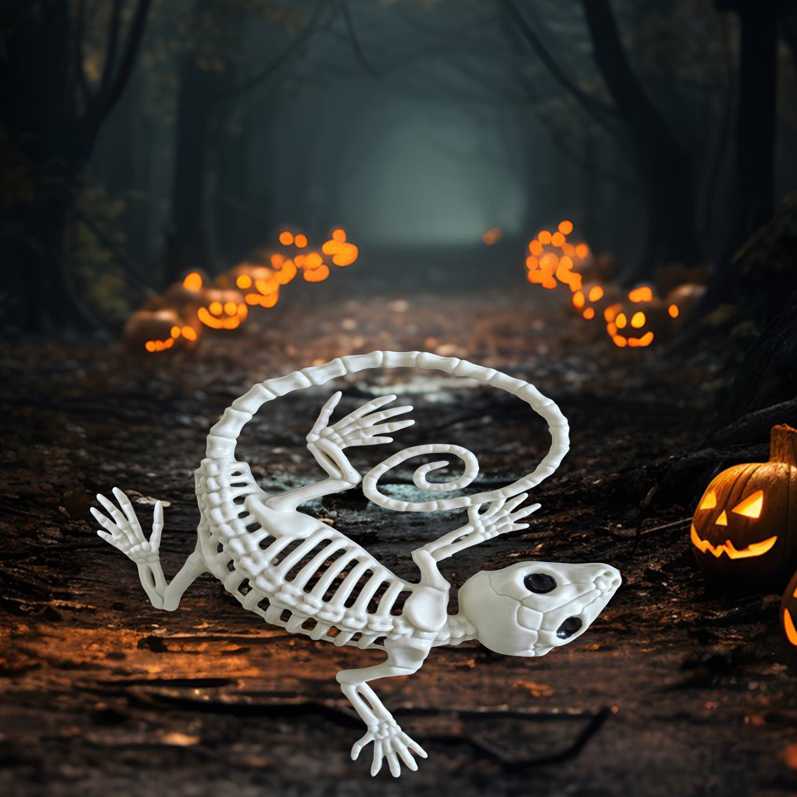 Tnobhg Halloween Skeleton Gecko Ornament Plastic Gecko Bone Satue Scary ...