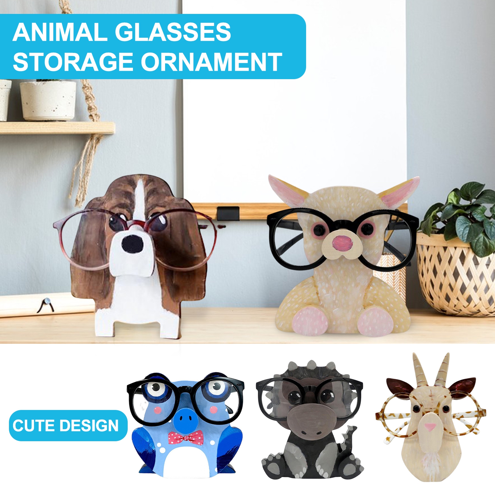 Tnobhg Hand Carved Wooden Glasses Holder Stylish Animal Eyeglass ...