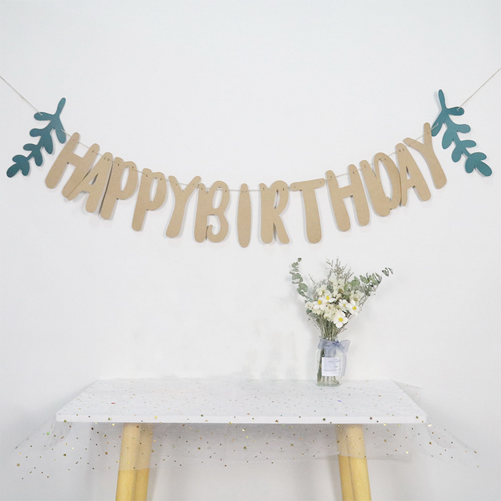 Tnobhg Happy Birthday Garland Paper Letter Leaves Pre-Strung Women ...
