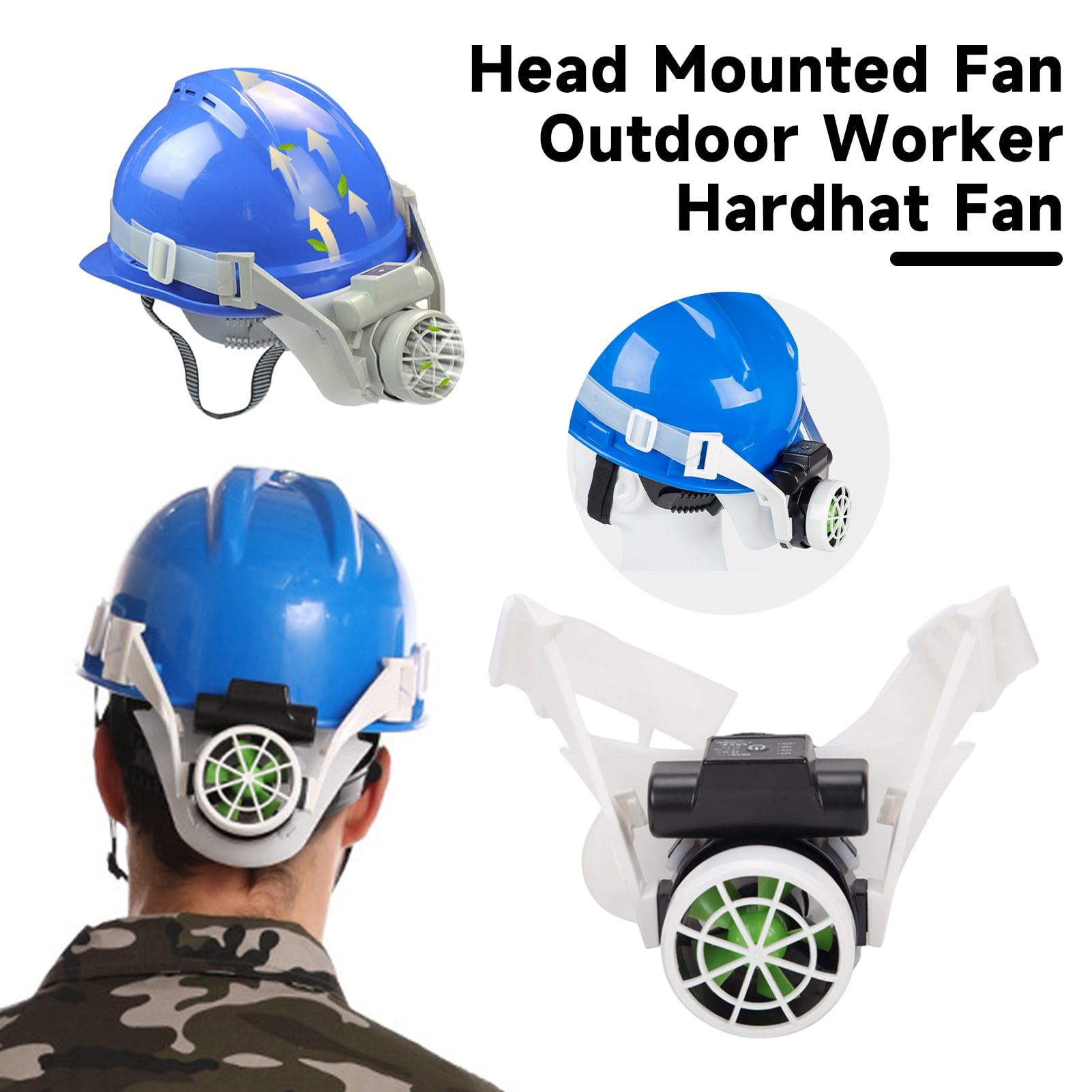 Tnobhg Helmet Fan Safety Cap Fan Air Cooling Fan 3 Gear Adjustment ...