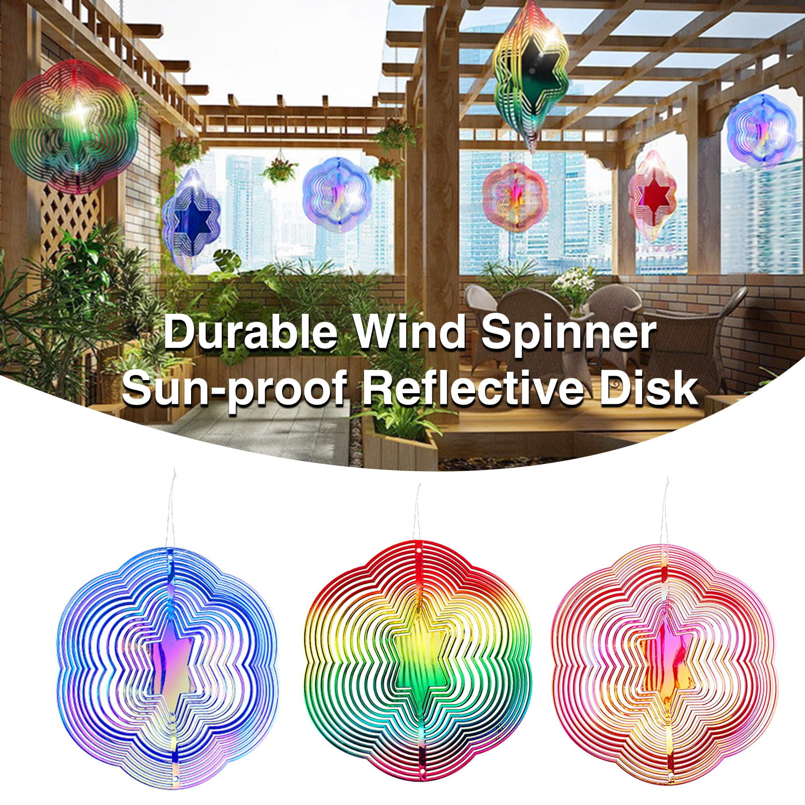Tnobhg Hexagon 3D Colorful Wind Spinner Bird Reflector Highly ...
